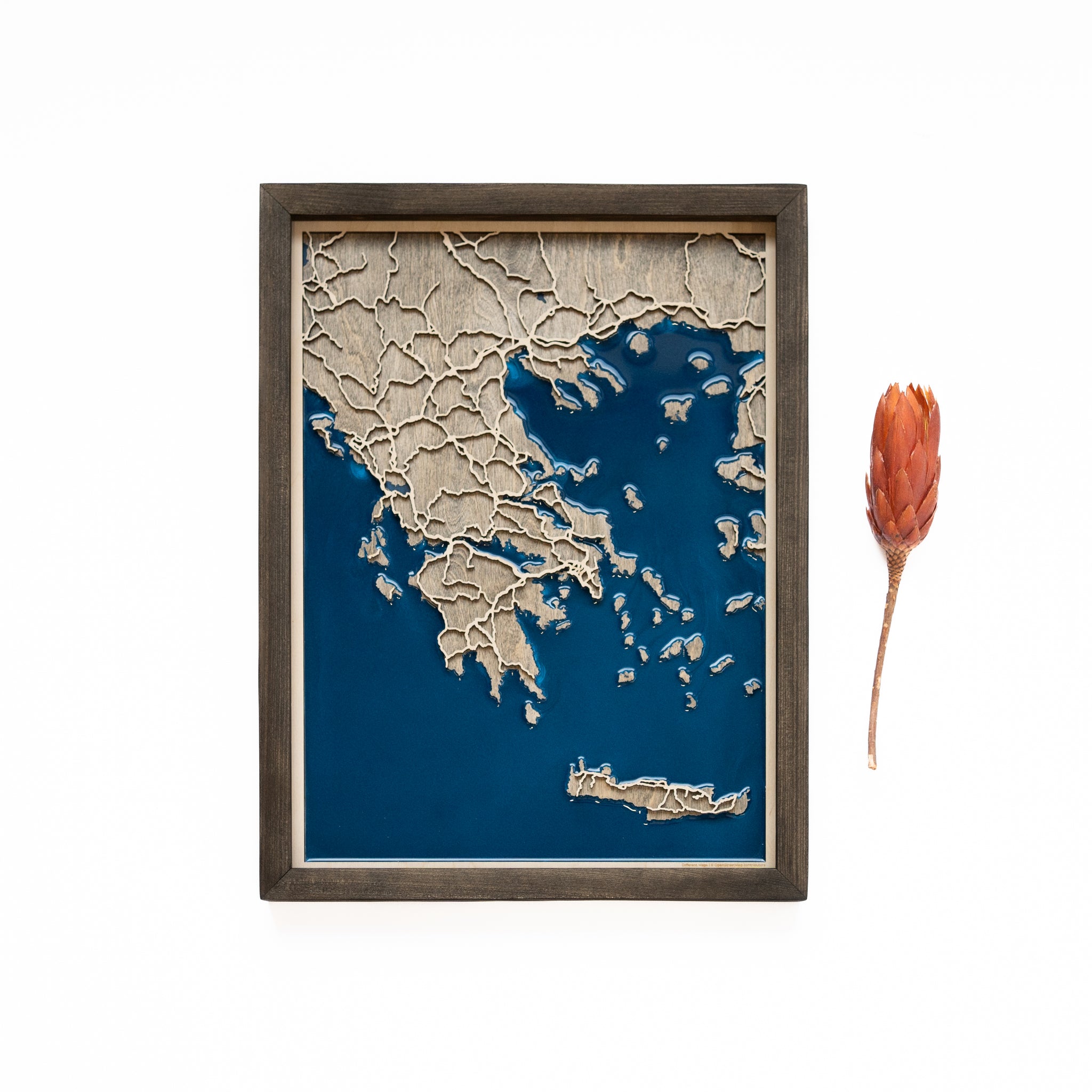 Greece Wooden Map - Home Decor & Travel Gift