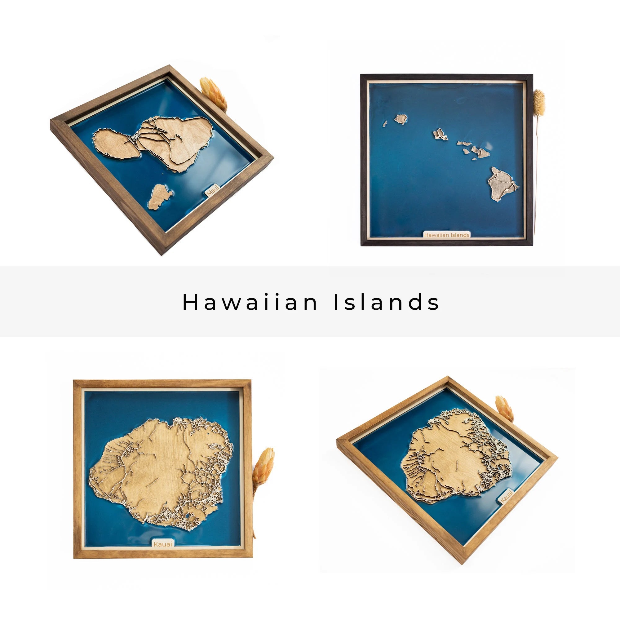 Hawaii Laser Cut Map - Exquisite Wood Decor | Wedding Gift