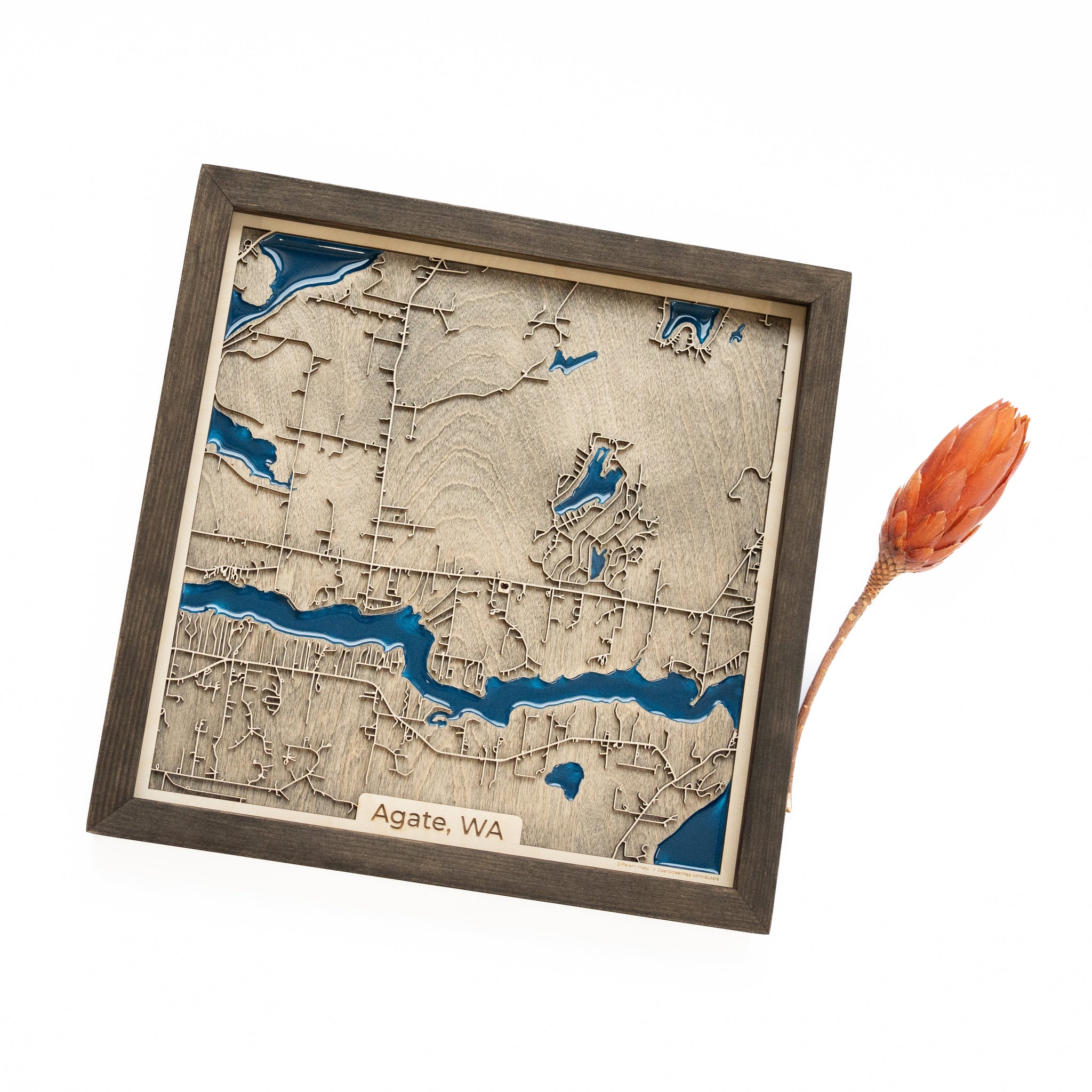 Agate Themed Gift - Custom Wooden Map | Different Maps
