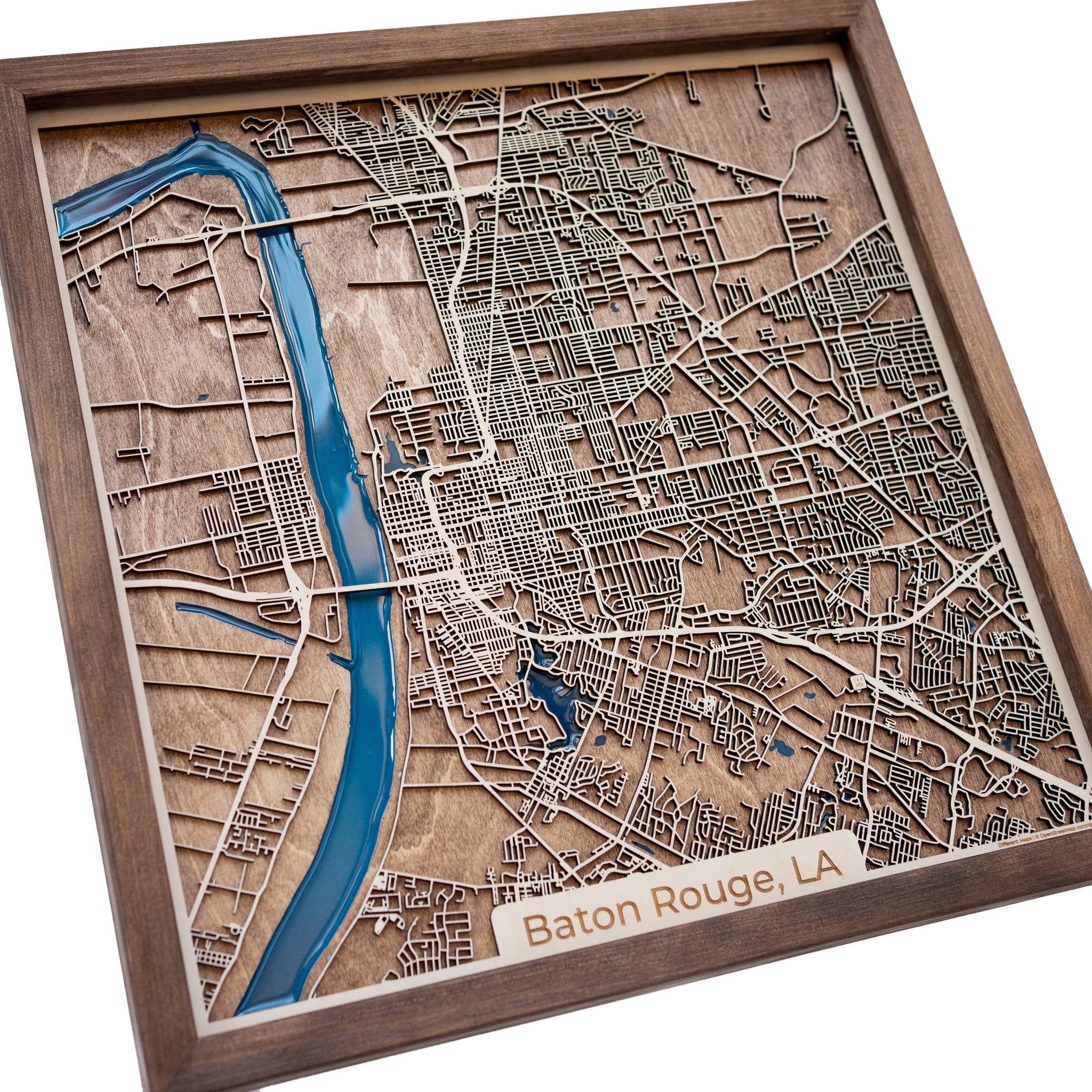 Baton Rouge Themed Gift | Handmade Decor | Custom Wooden Map