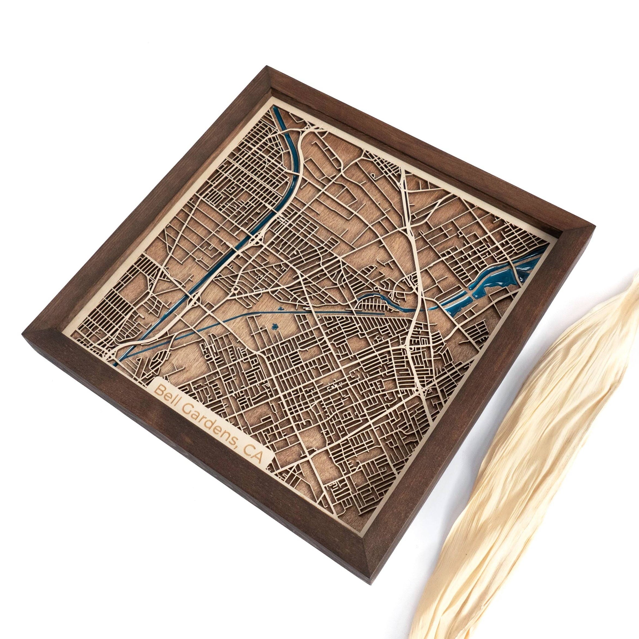Bell Gardens Themed Gift | Custom Wooden Map | DifferentMaps