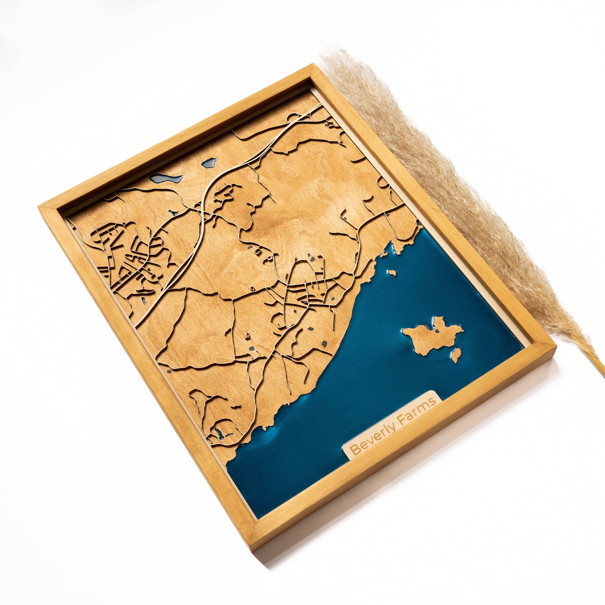 Beverly Farms Themed Gift | Custom Wood Map | DifferentMaps