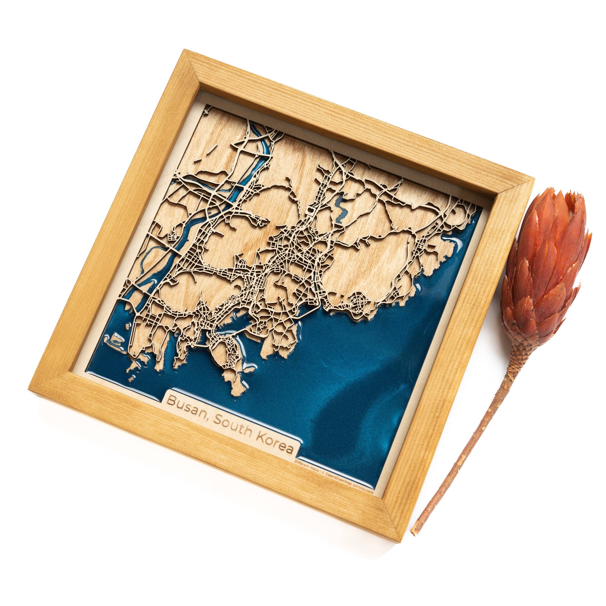Busan Themed Gift | Handmade Wooden Map | DifferentMaps