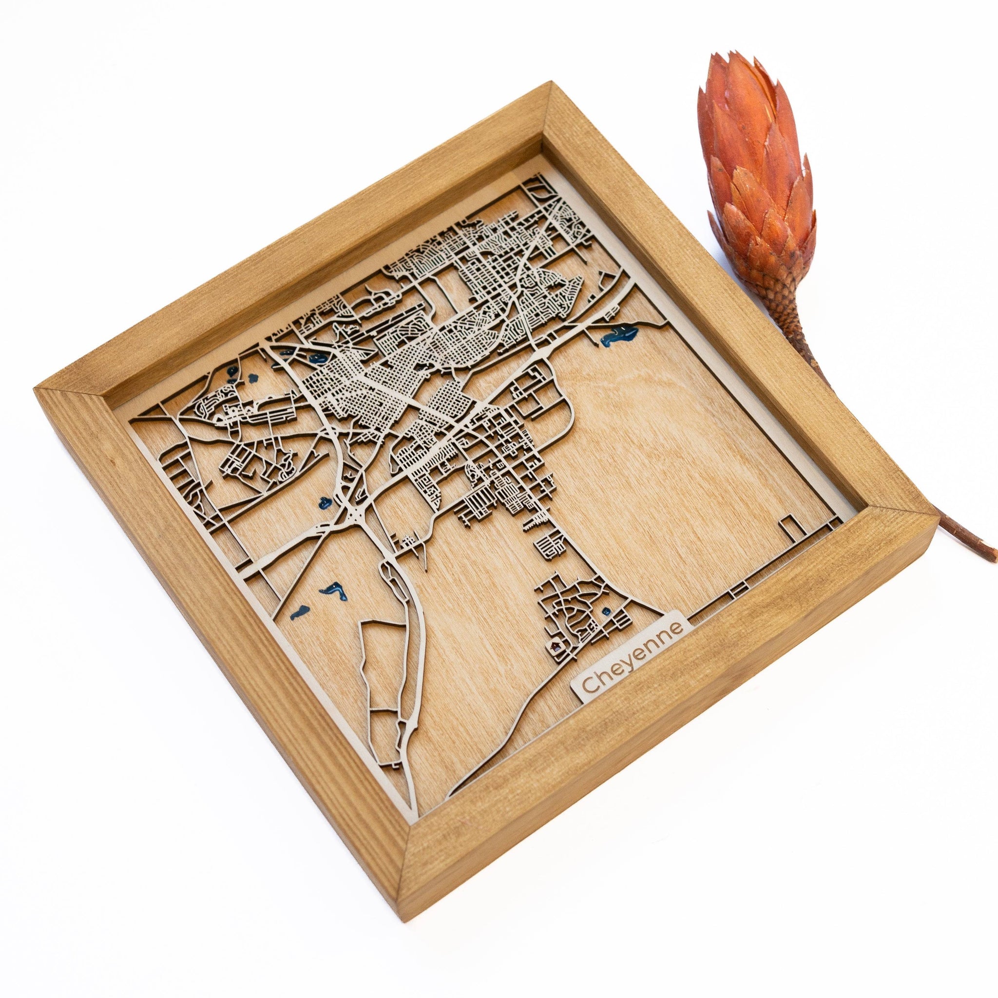 Cheyenne Themed Gift | Laser Cut City Map | DifferentMaps