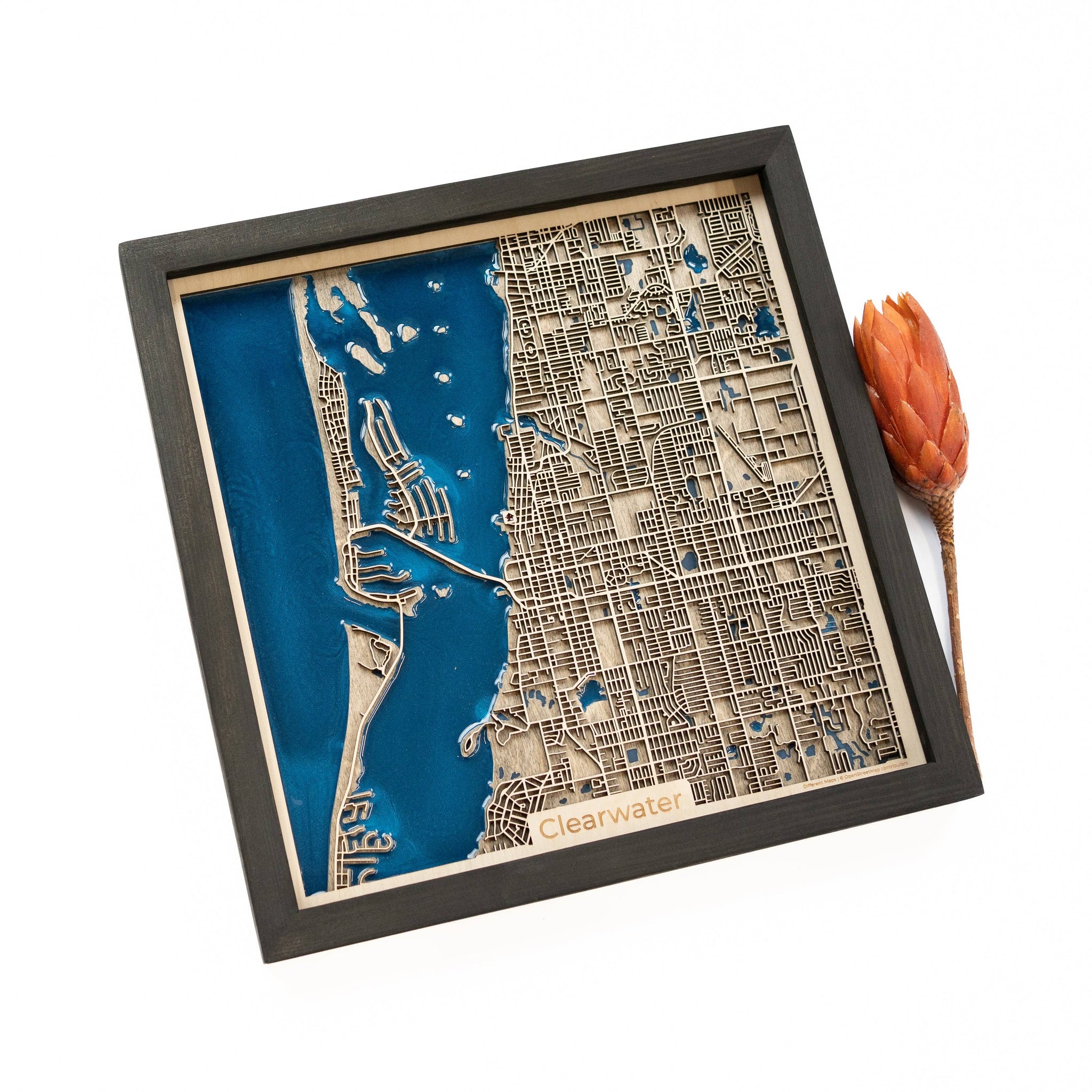 Clearwater Themed Gift | Wood Map Wall Art | DifferentMaps