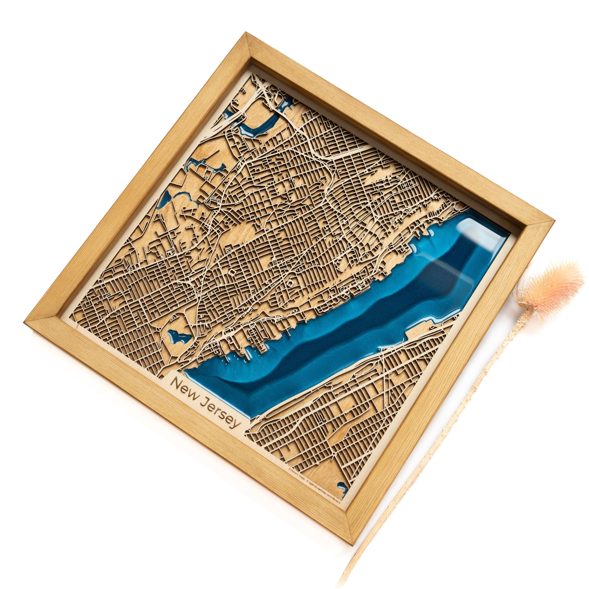 Cliffside Park Map | Wood and Epoxy