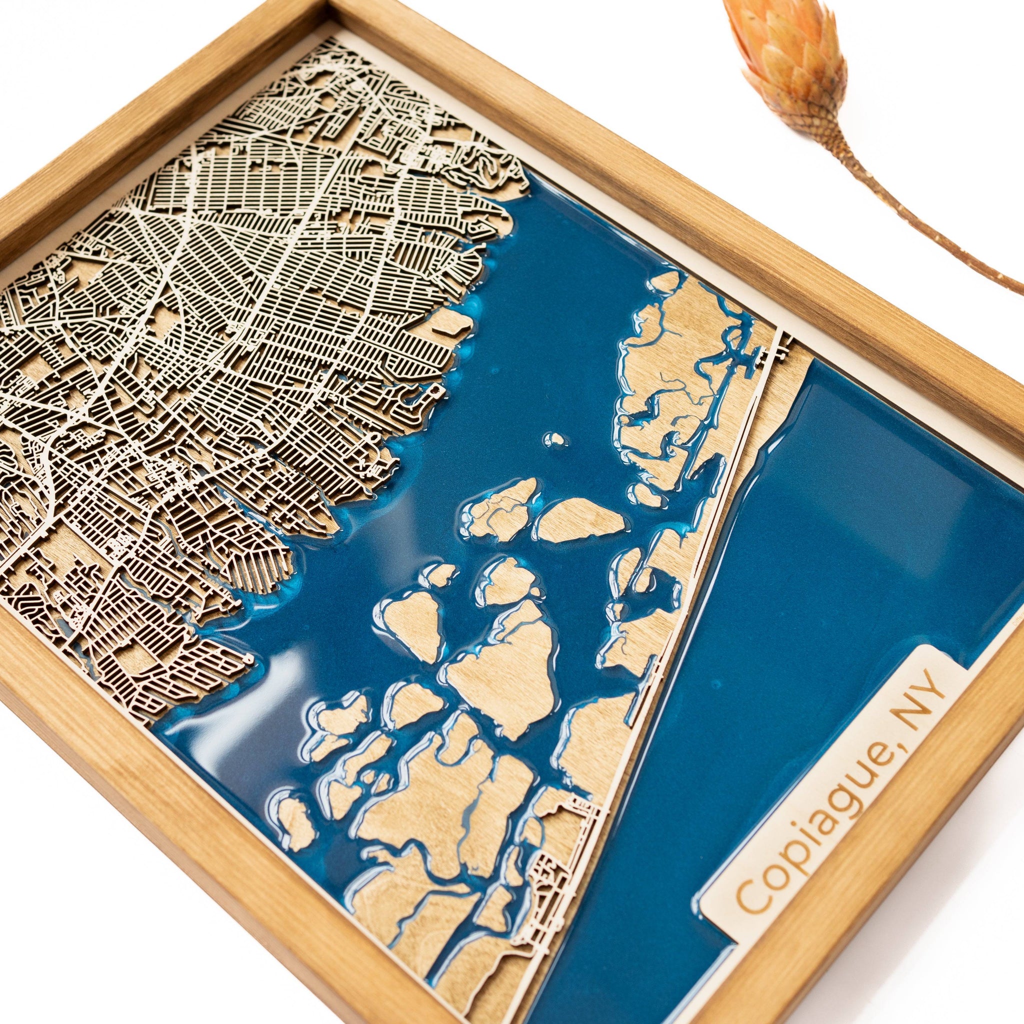 Copiague Themed Gift | Custom Wooden Map | DifferentMaps