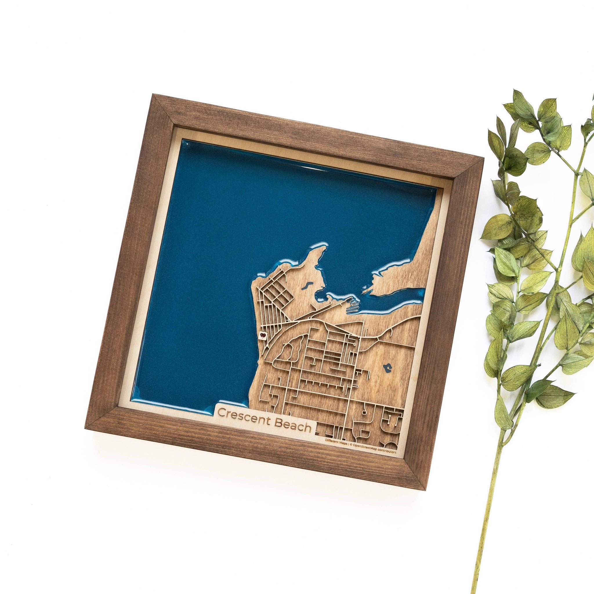 Crescent Beach Themed Gift | Beachy Room Decor | Wooden Map