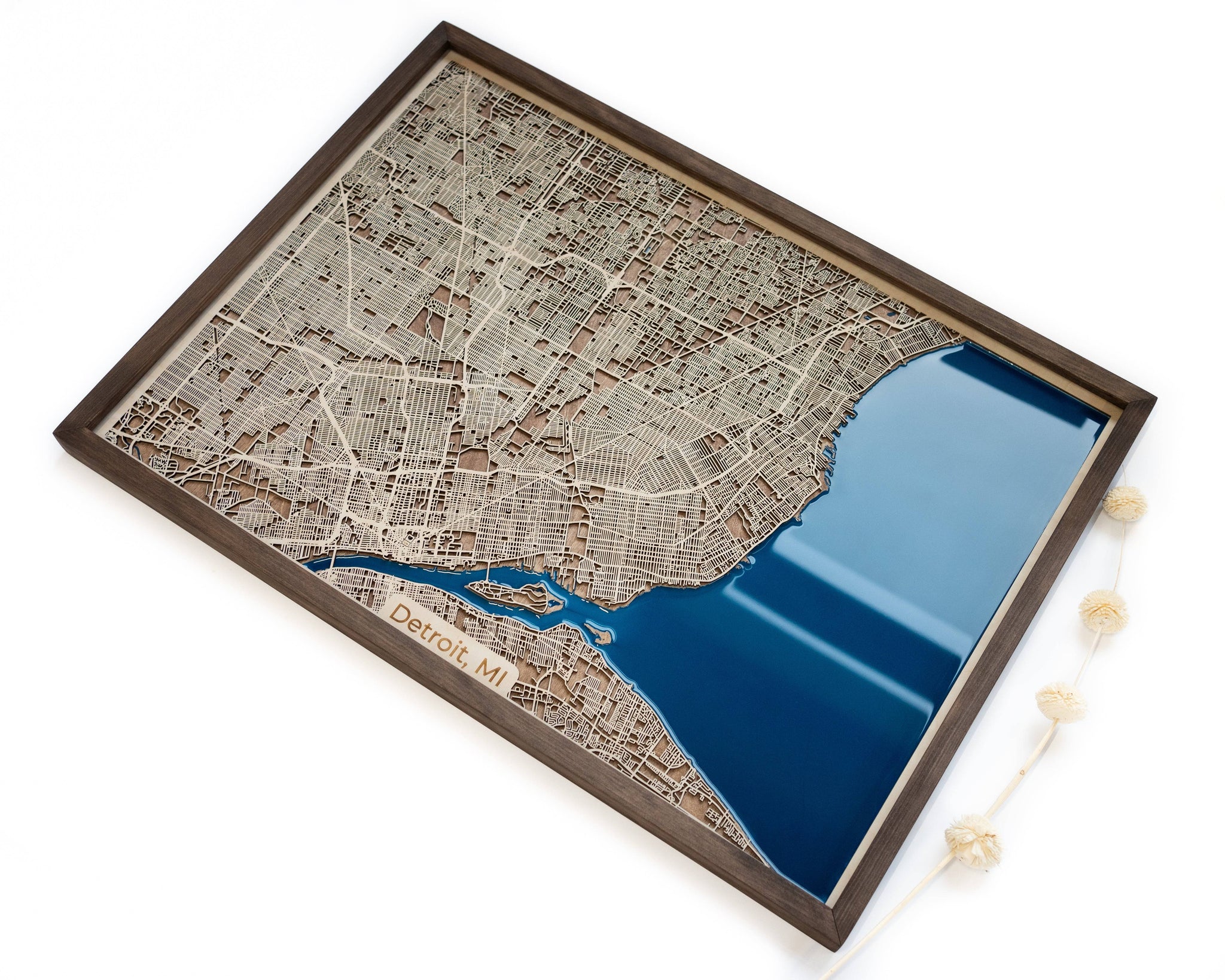 Detroit Themed Gift | Custom Wooden Map | Different Maps