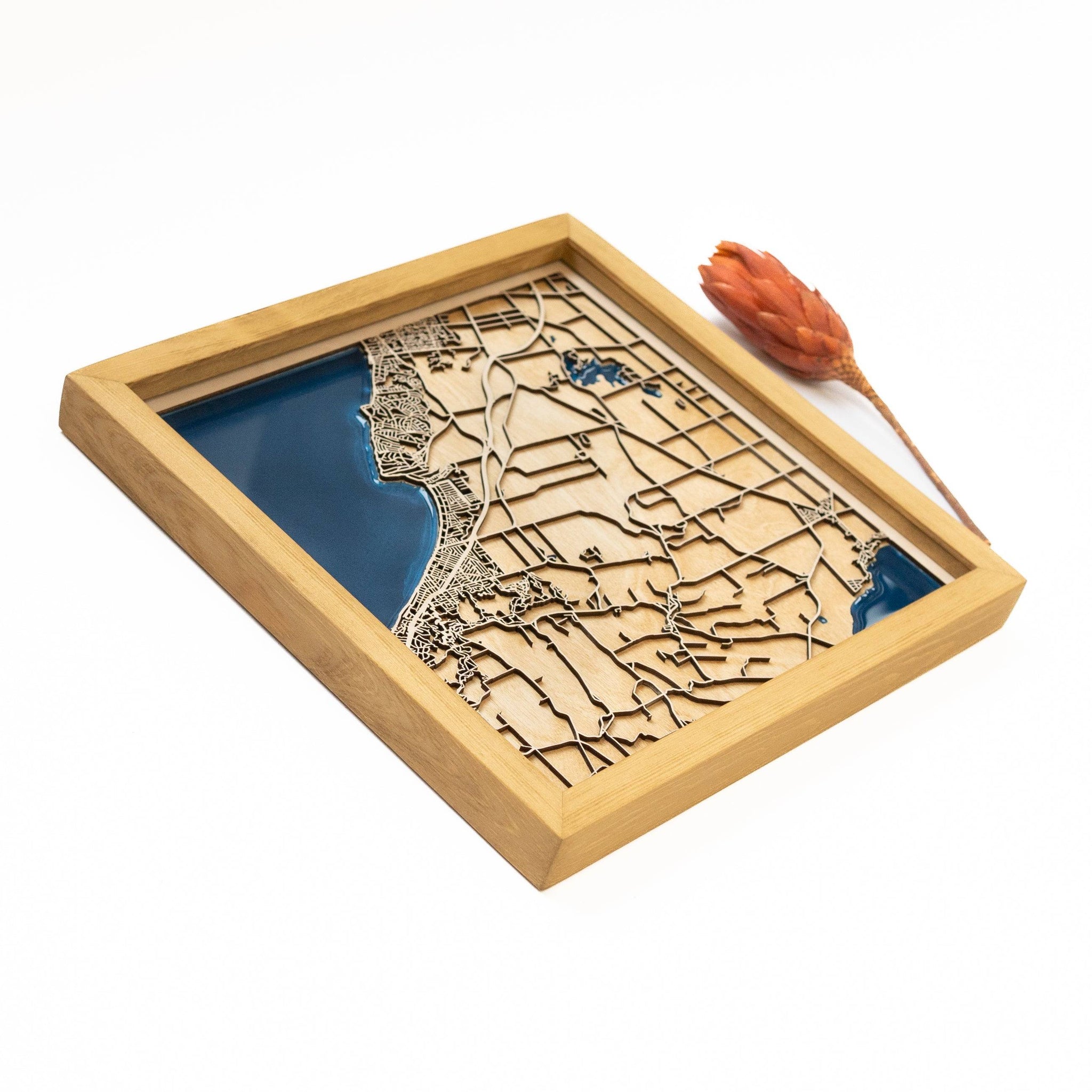 Dromana Map | Wood and Epoxy