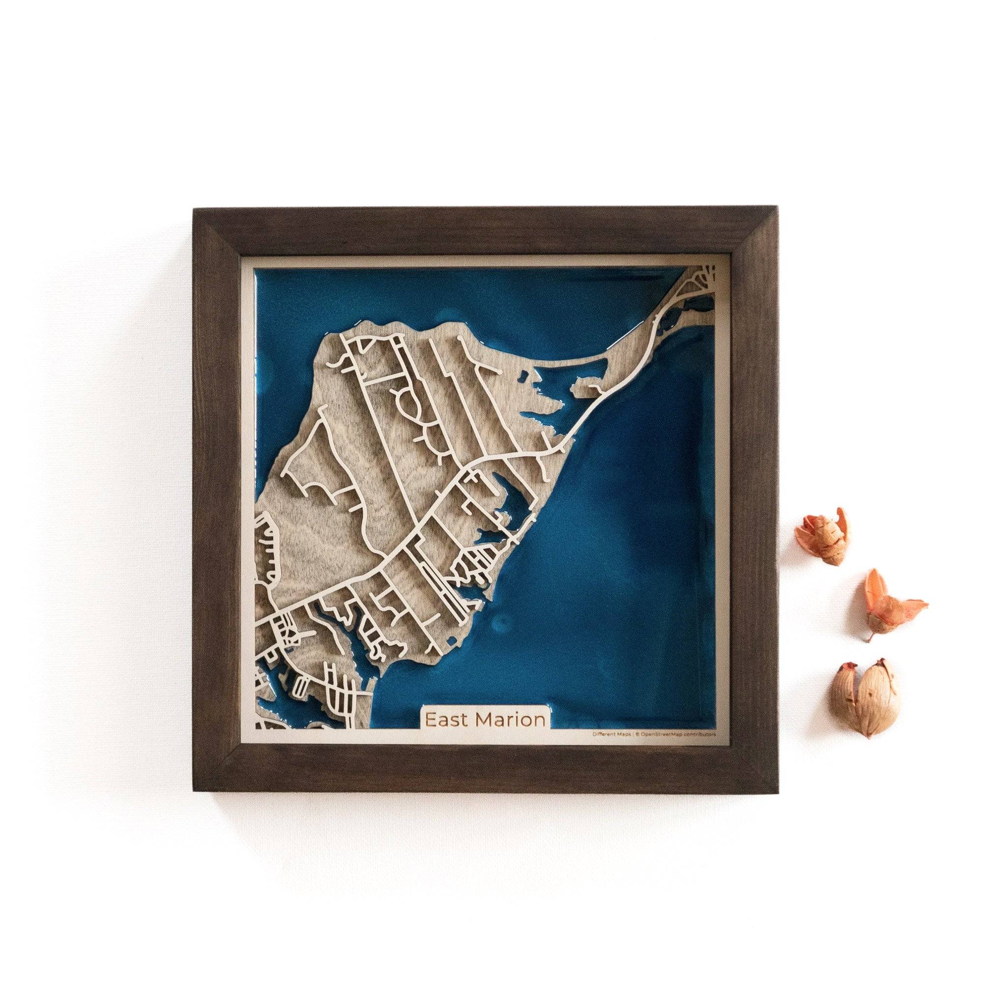 East Marion Themed Gift | Custom Wooden Map | DifferentMaps