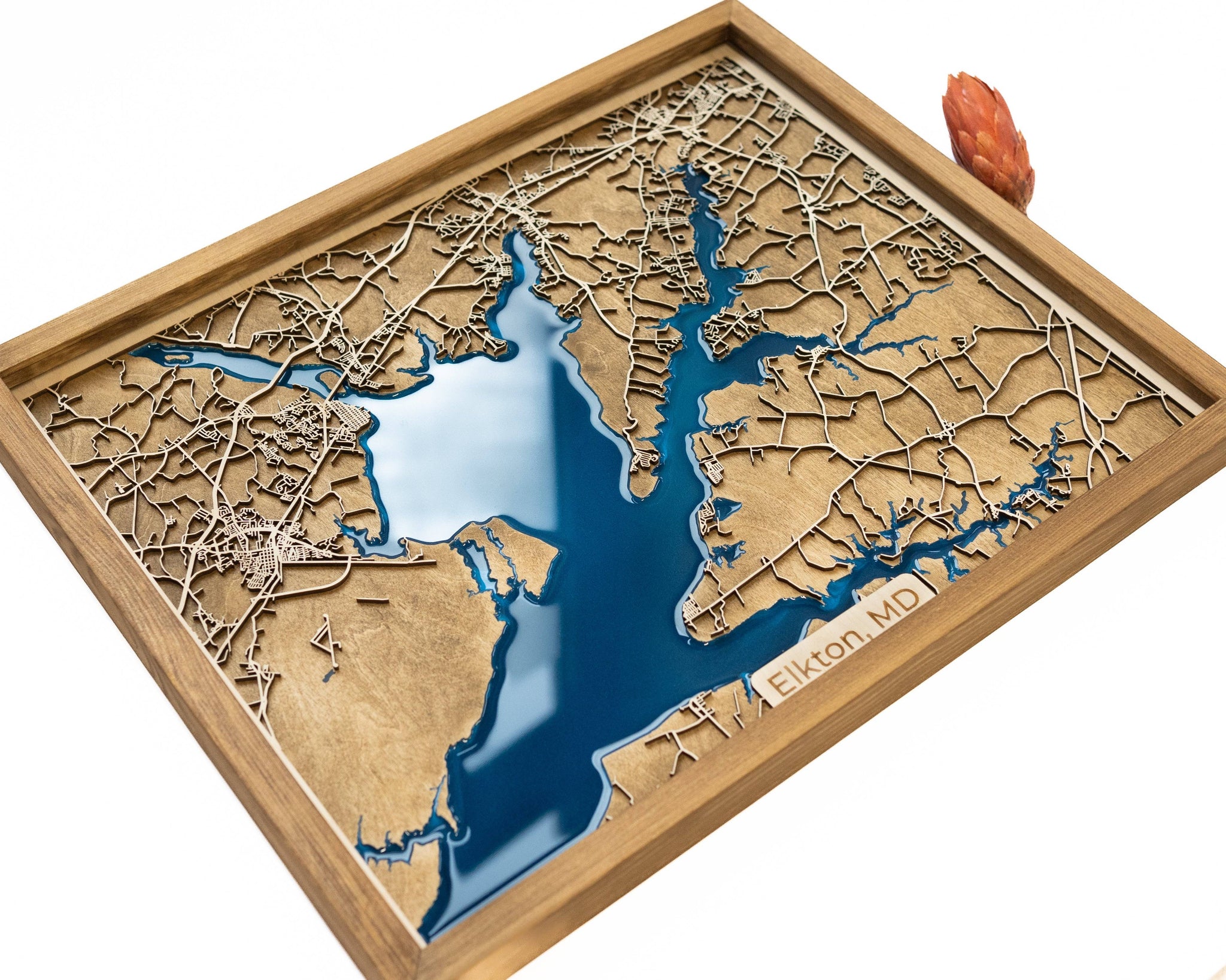 Elkton Themed Gift | Hometown Map | Wooden Wall Decor