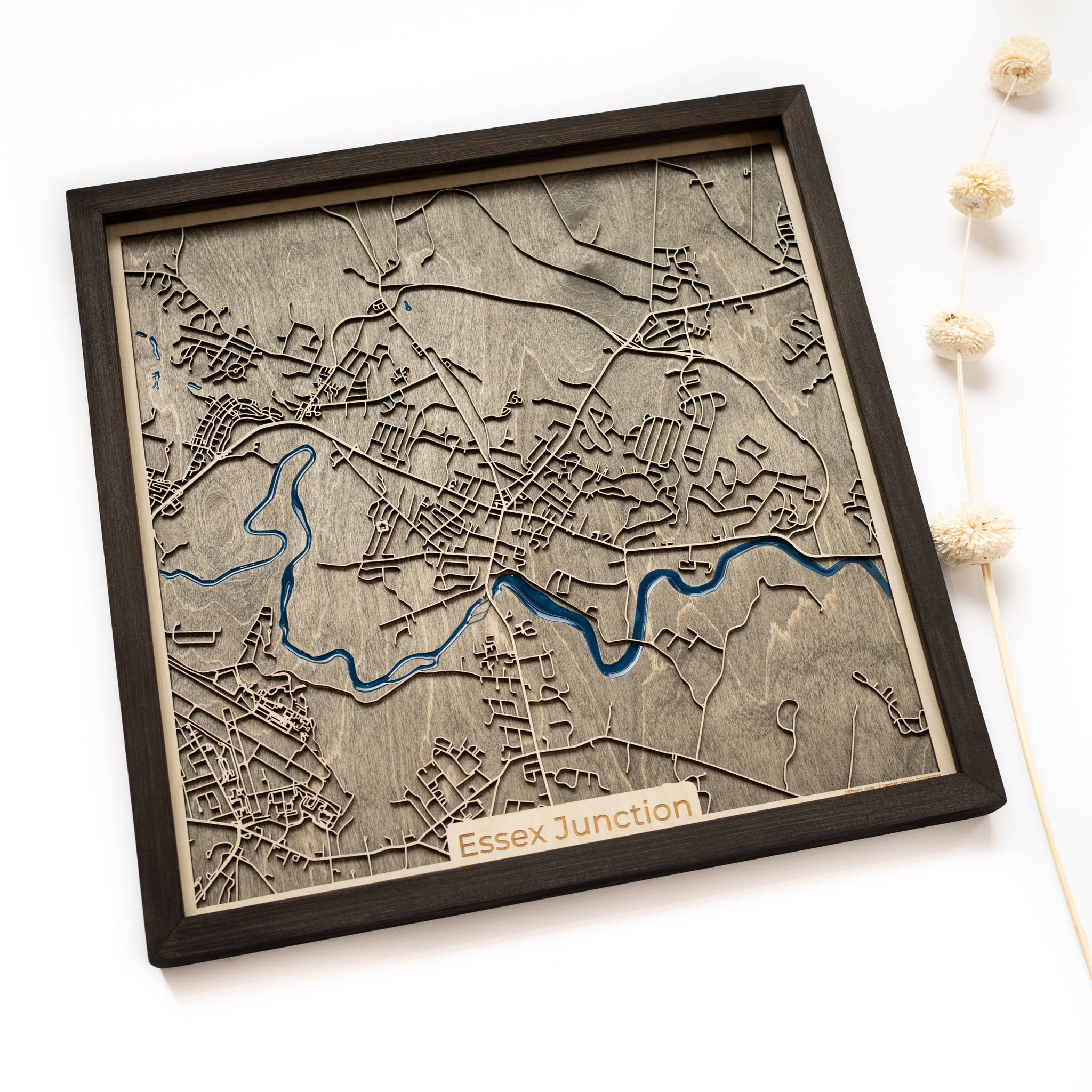 Essex Junction Themed Gift | Minimalistic Wood Map