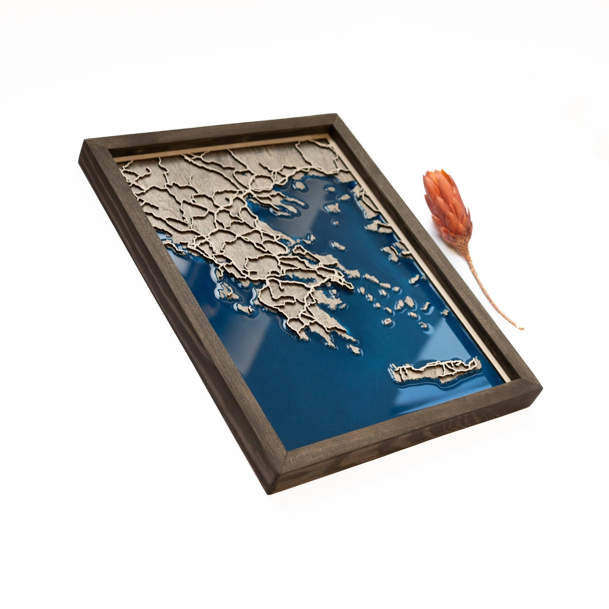 Greece Themed Gift | European City Map | Laser Cut Art
