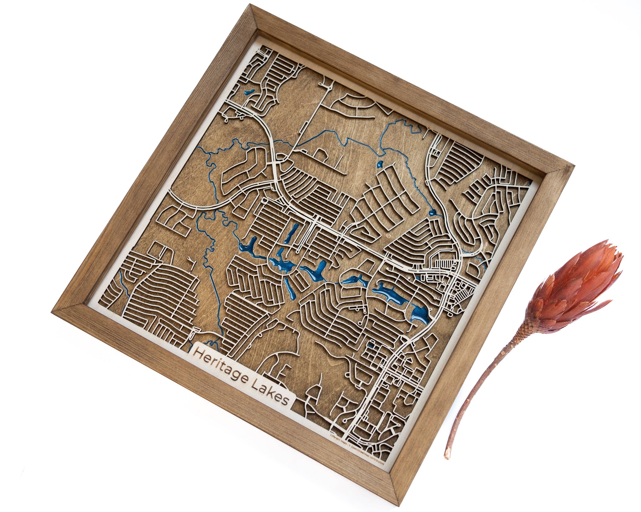 Heritage Lakes Themed Gift | Wooden Map | Different Maps