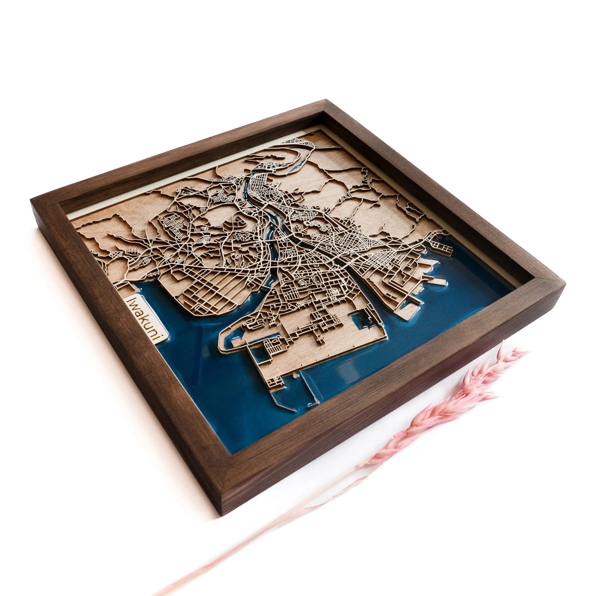 Iwakuni Themed Gift | Map Wall Art | Unique Home Decor
