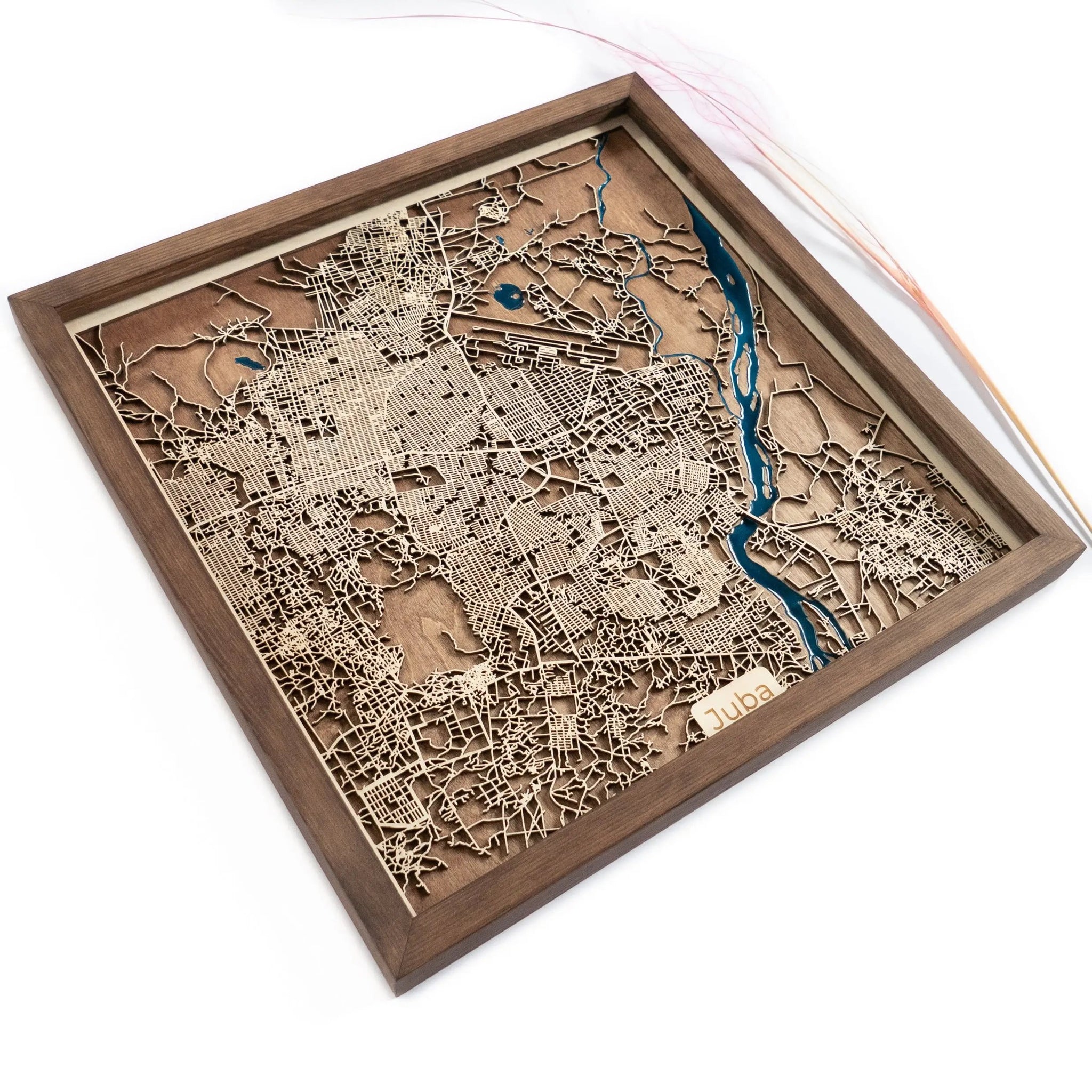 Juba Themed Gift | City Map Wall Art | Custom Wooden Map