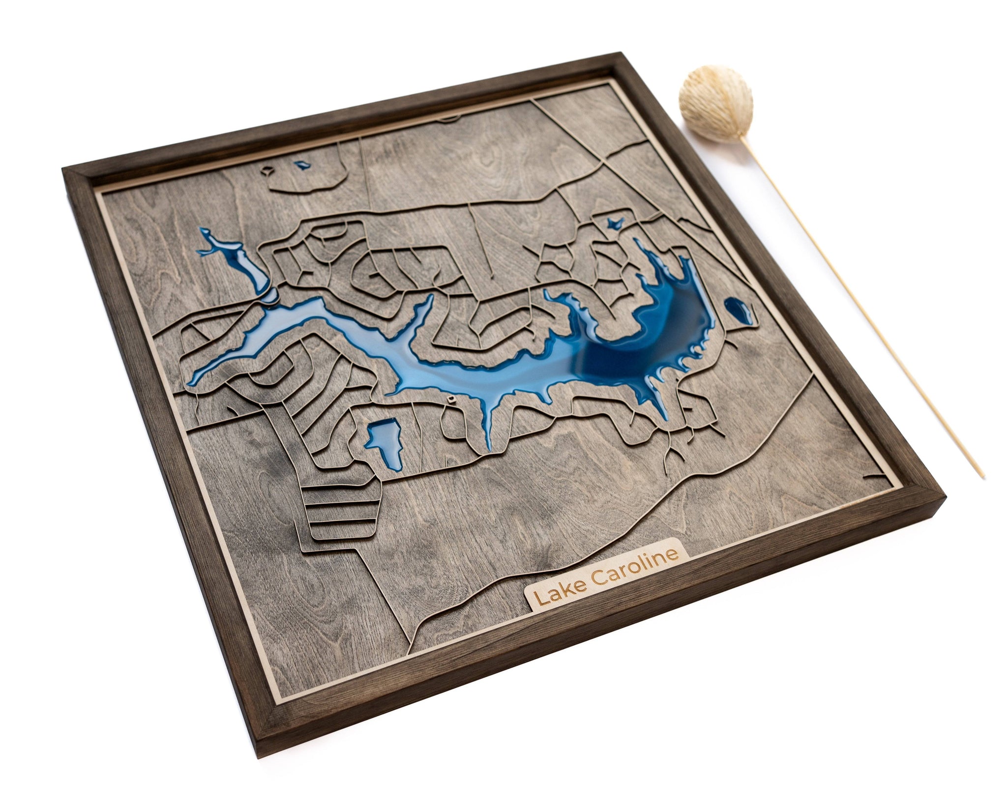 Lake Caroline Themed Gift | Wood Lake Maps | DifferentMaps