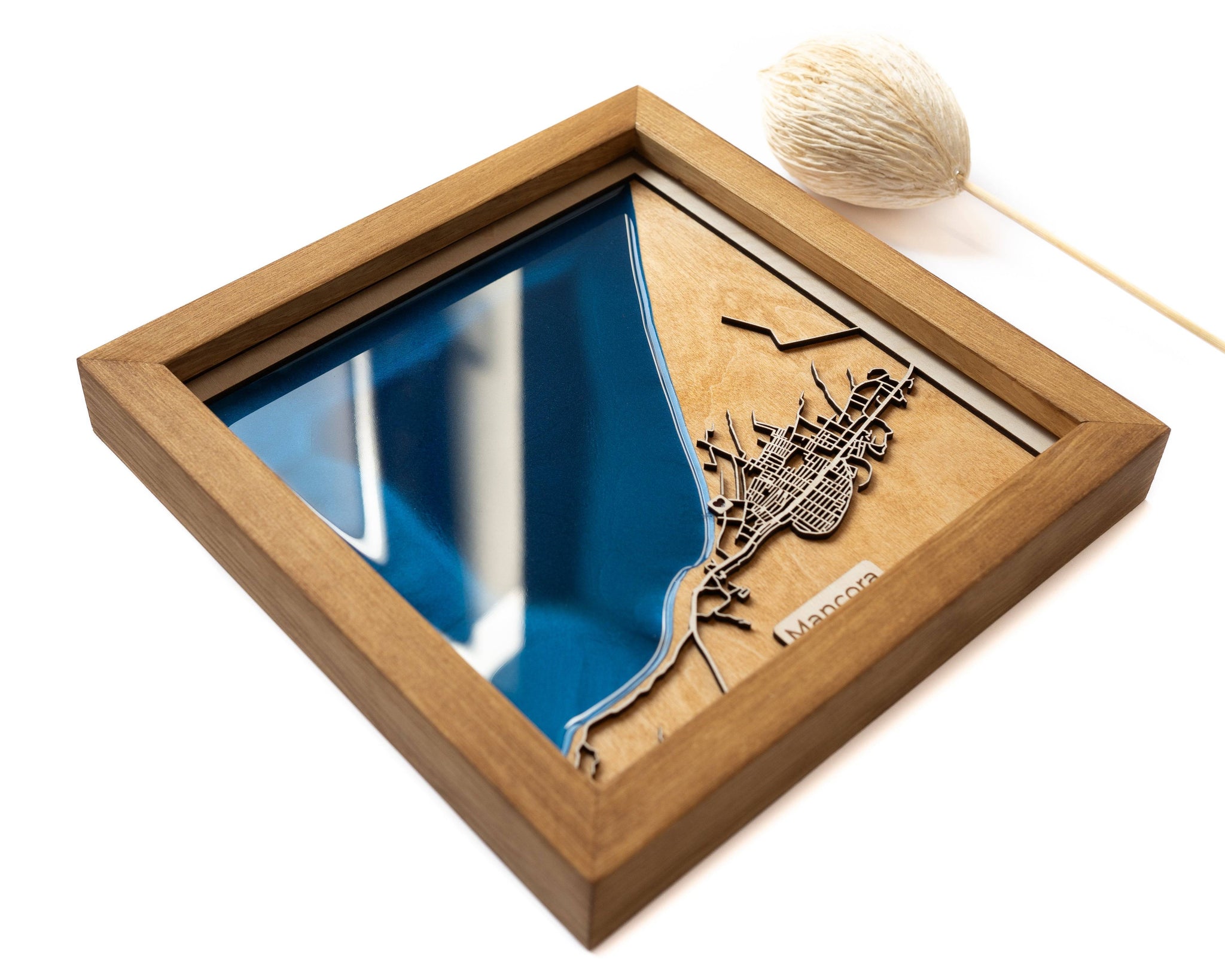 Máncora Themed Gift | Coastal Framed Wall Art | Lasercut Map