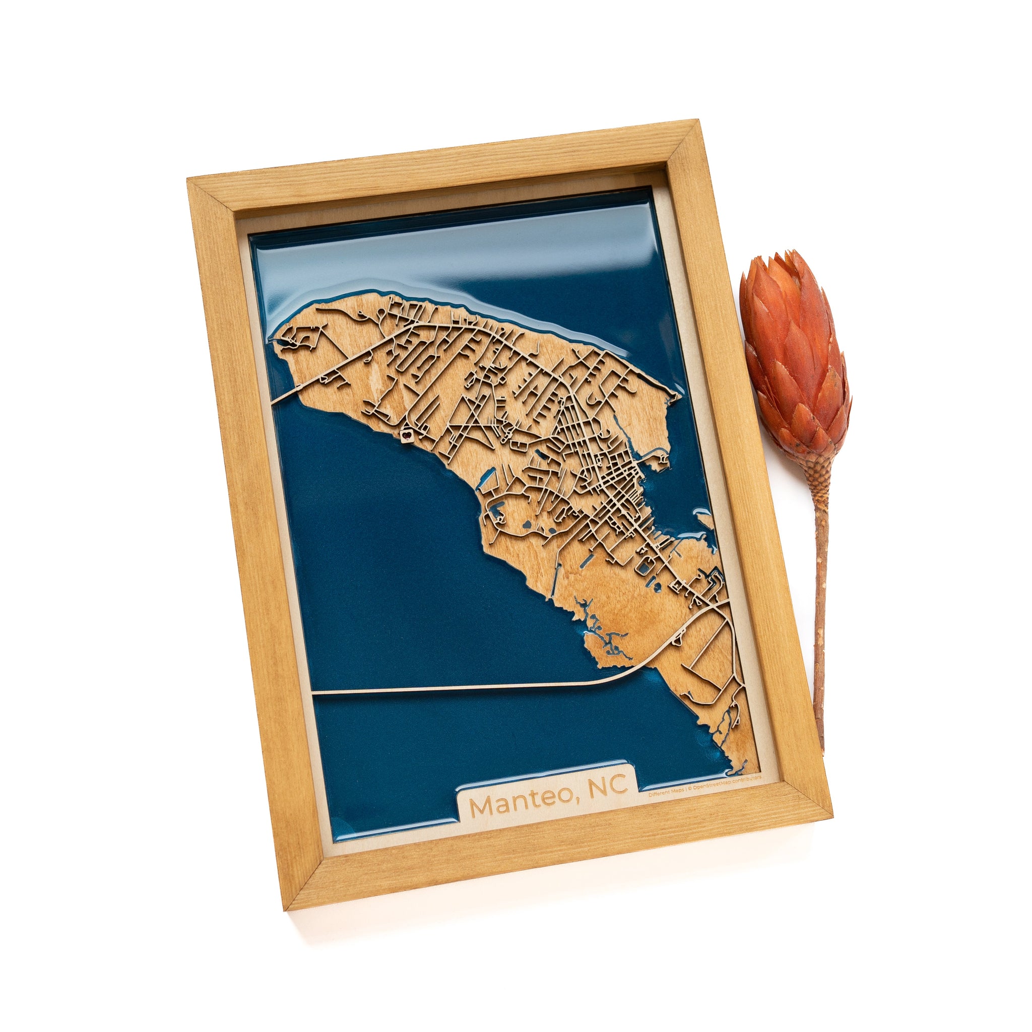 Manteo Themed Gift | Personalized Map | Wooden Wall Art