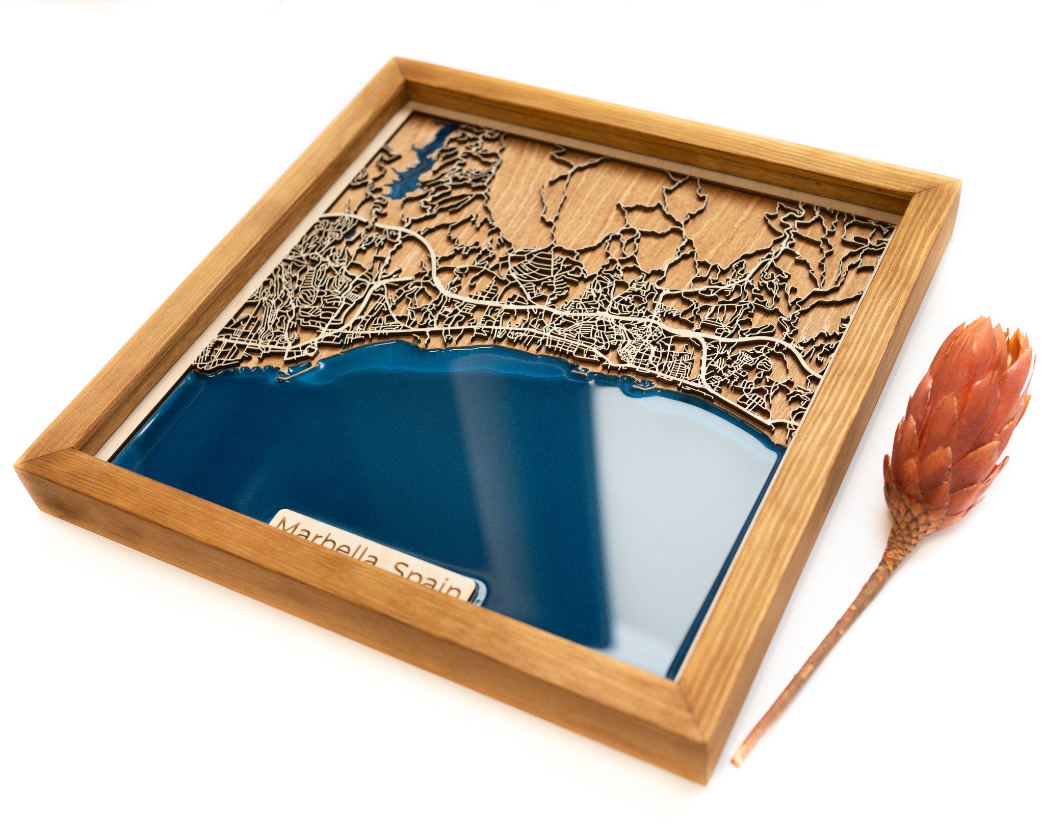 Marbella Themed Gift | Unique Wooden Map | Different Maps