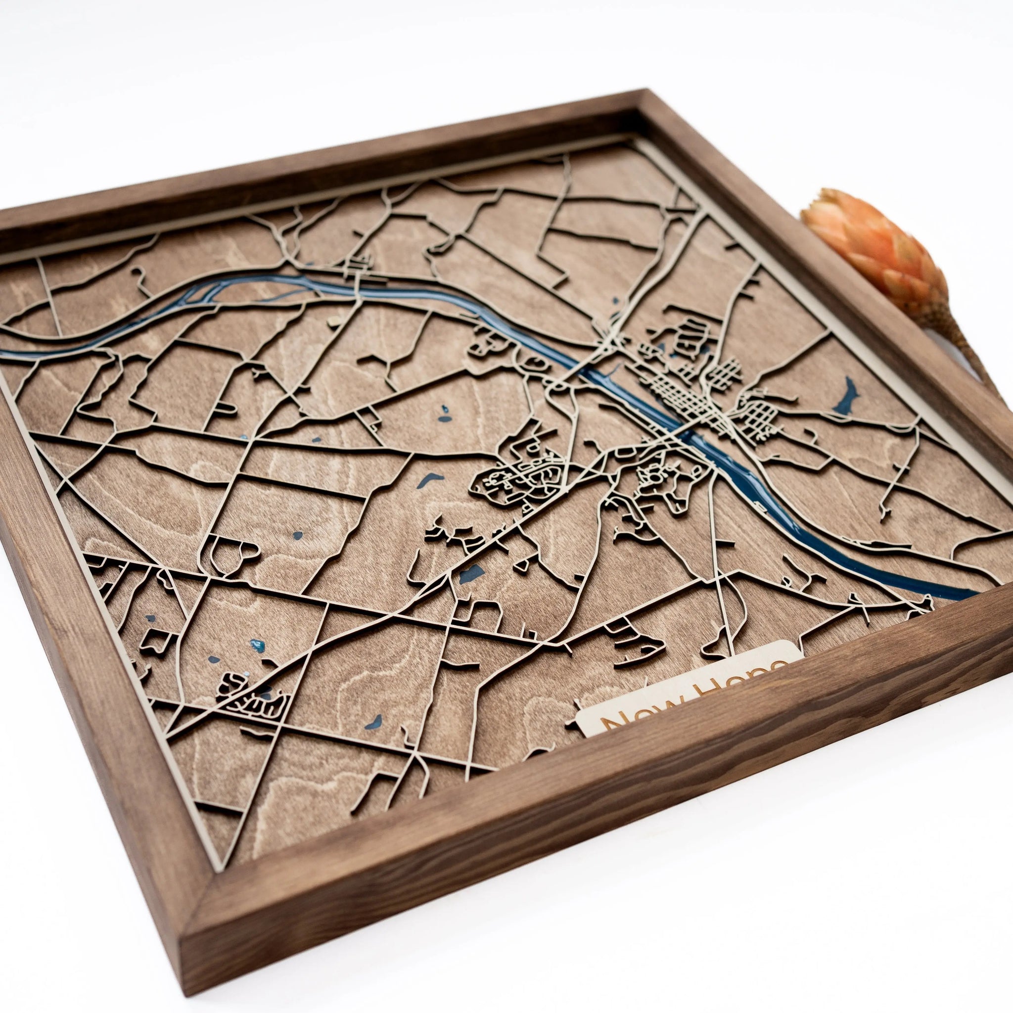 New Hope Themed Gift | Artfully Crafted Map | Wooden Art