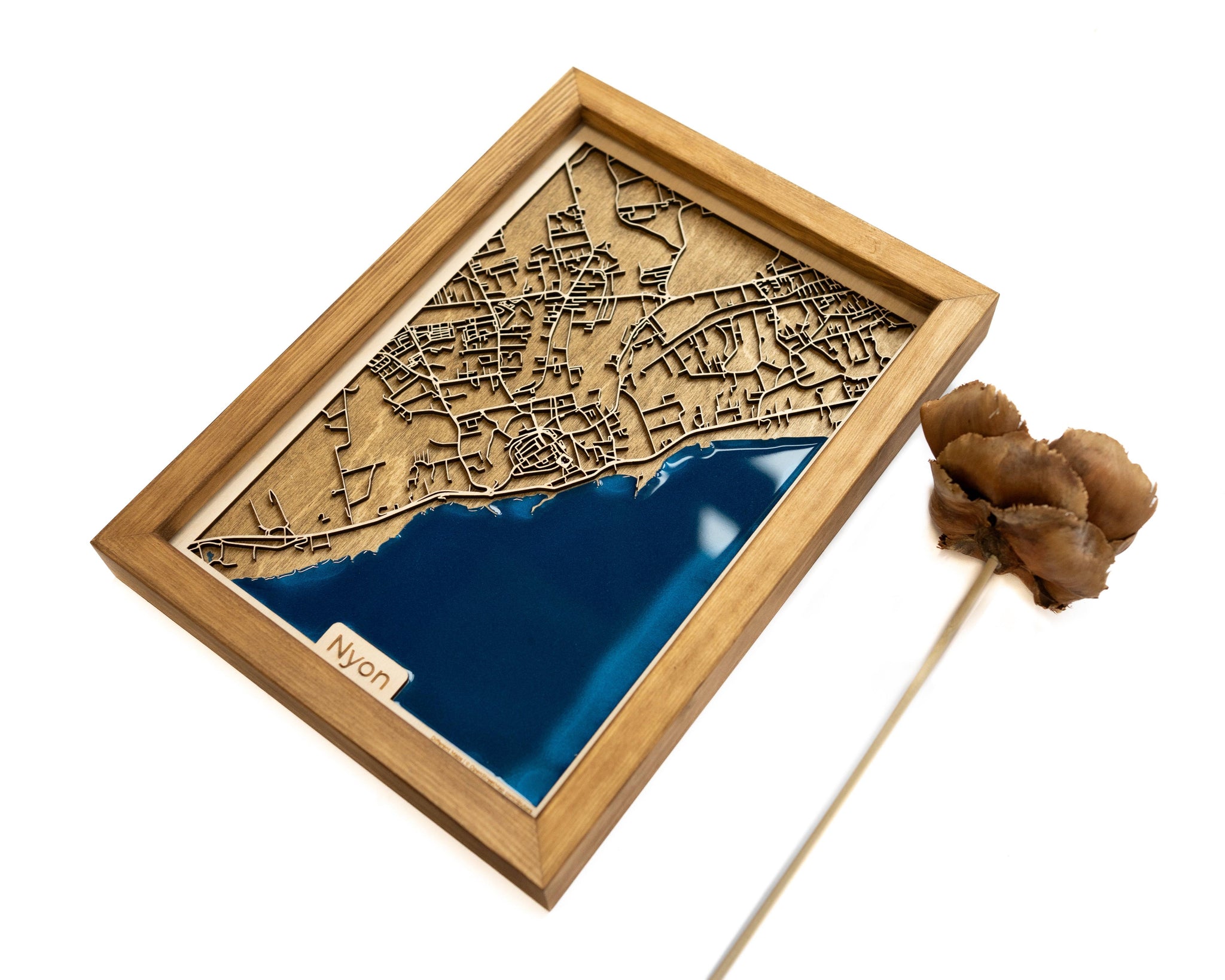 Nyon Themed Gift: Unique Wooden Map | Different Maps