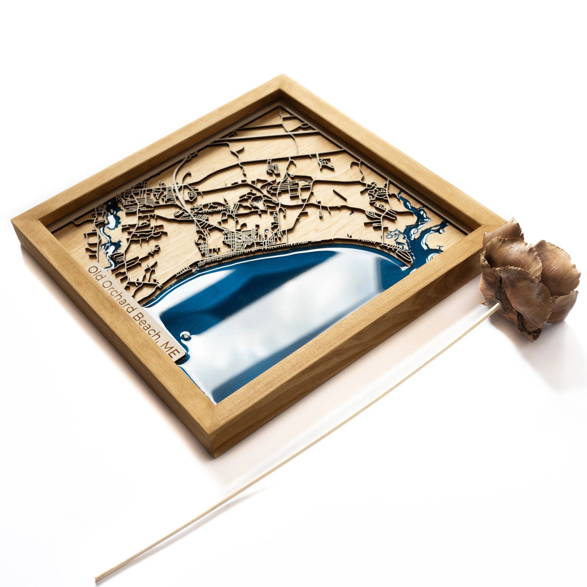 Old Orchard Beach Map | Wood and Epoxy