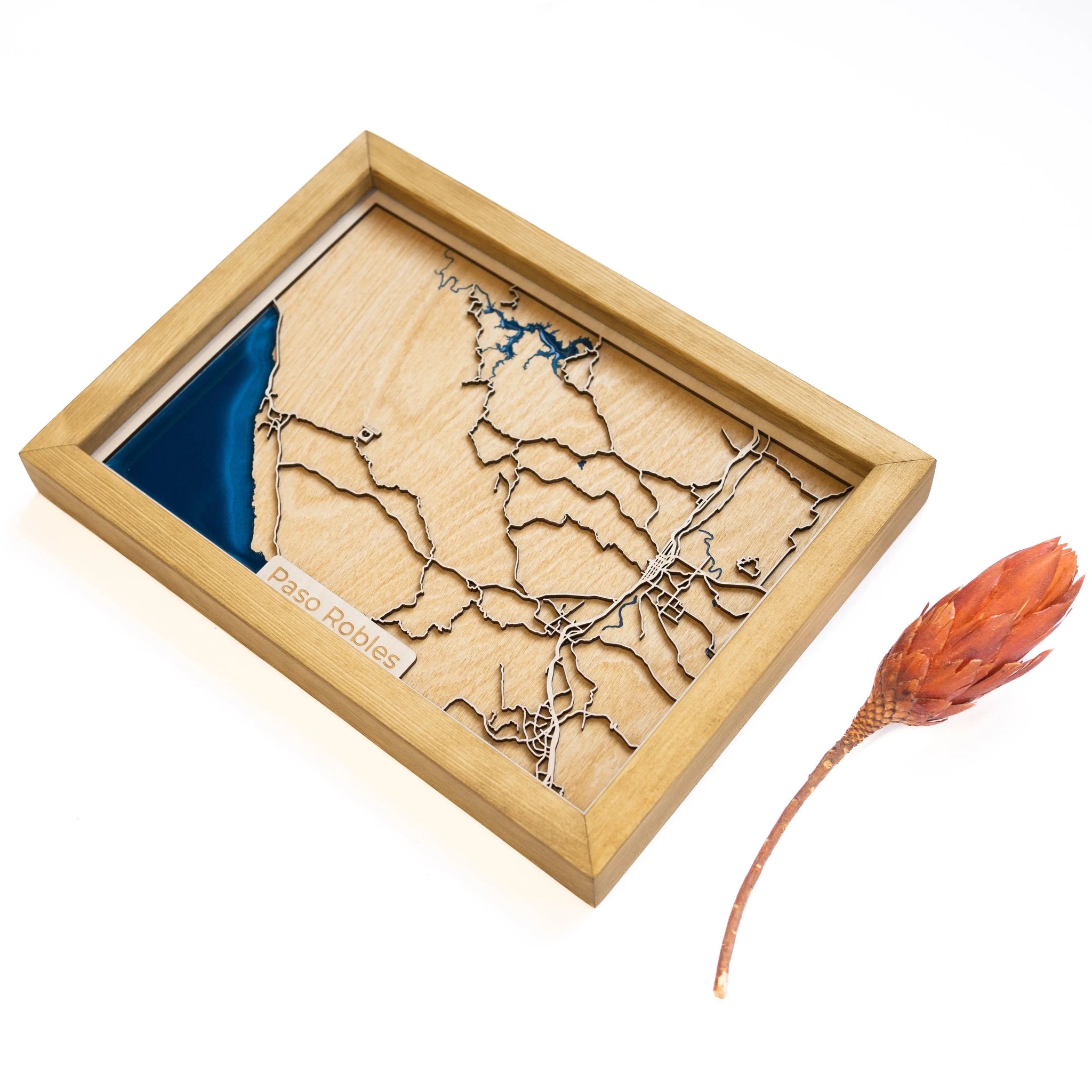 Paso Robles Themed Gift | Minimalist Wall Art | Wooden Map