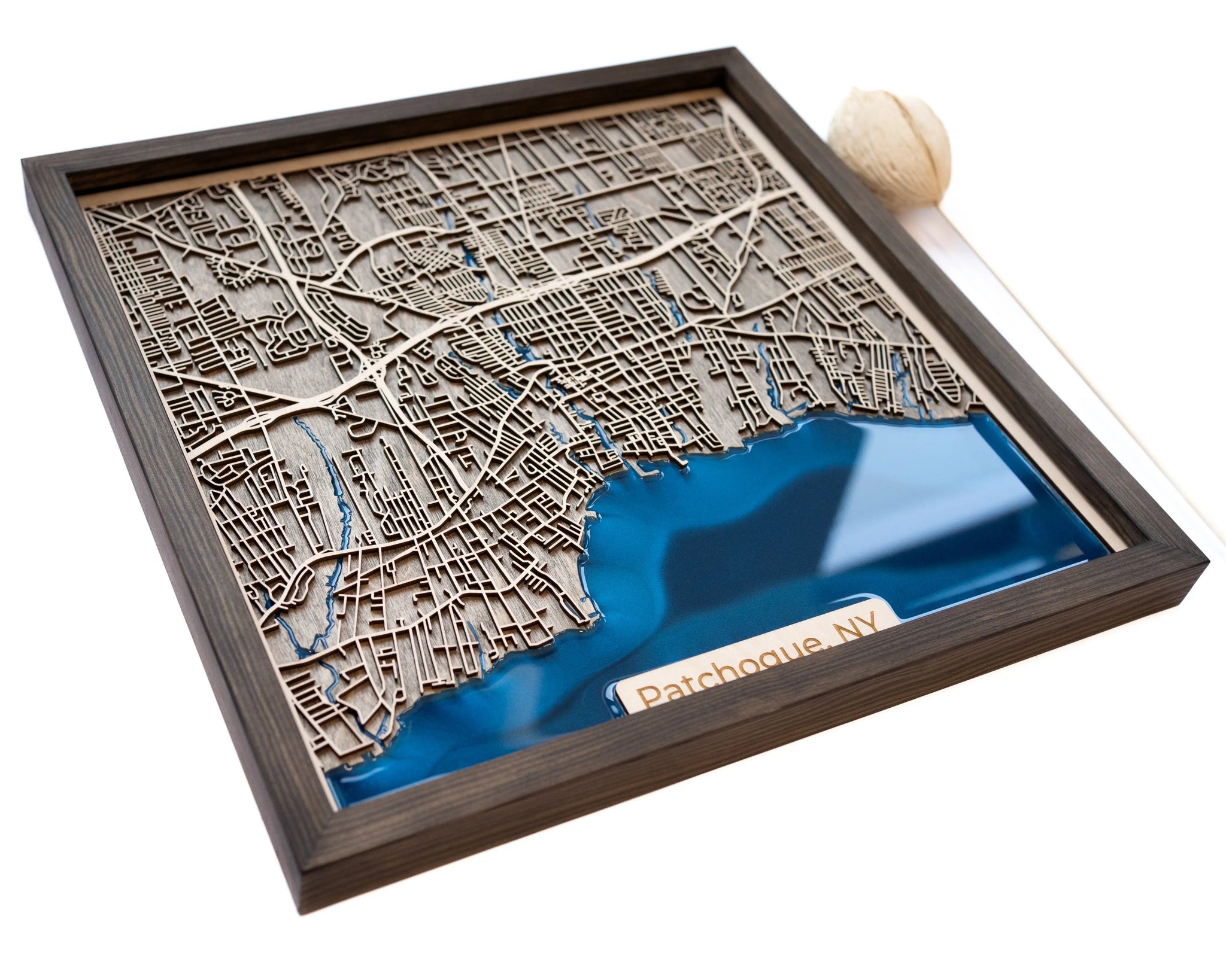 Patchogue Themed Gift | Custom Wooden Map | Laser Cut Map