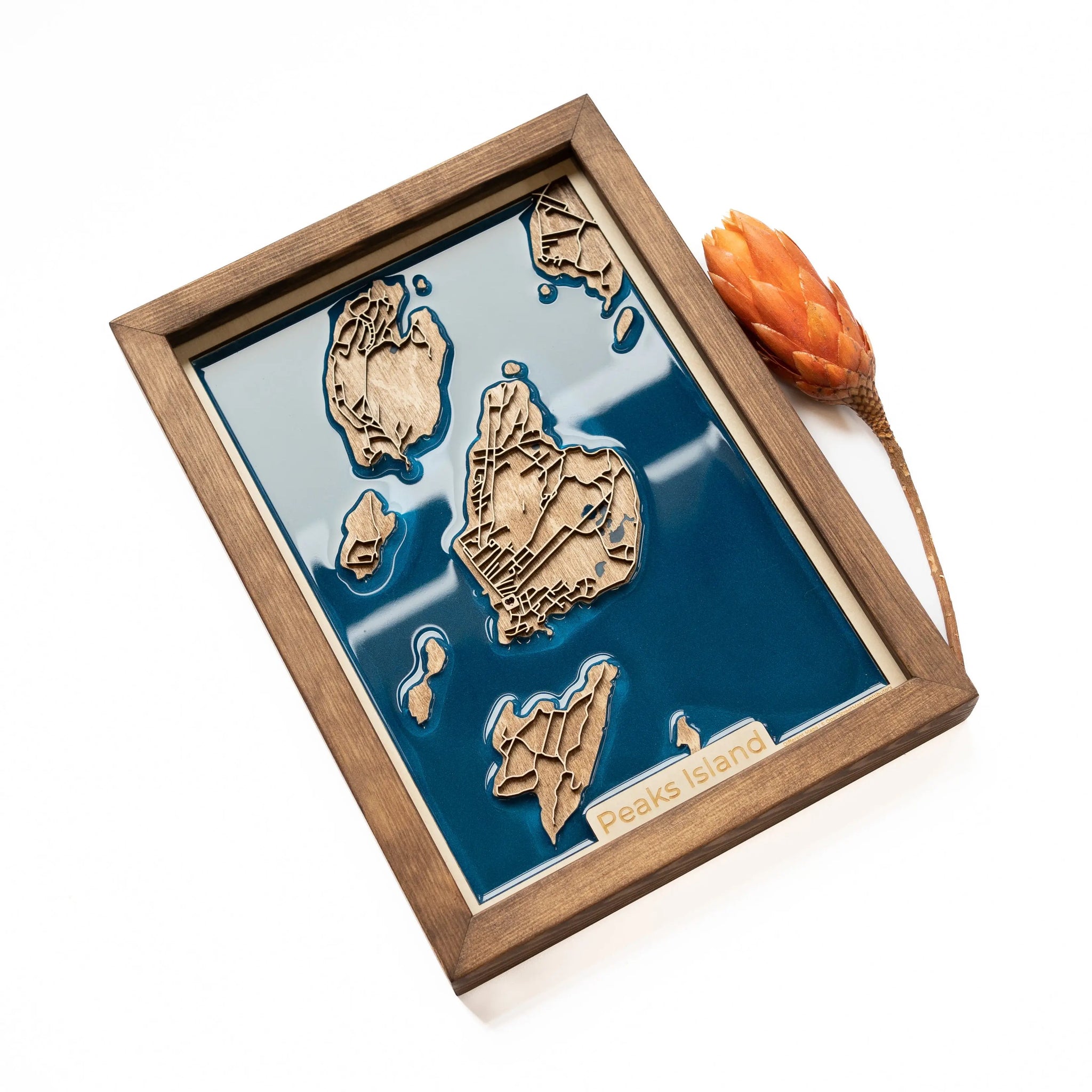 Peaks Island Themed Gift | Custom Wooden Art | Island Map