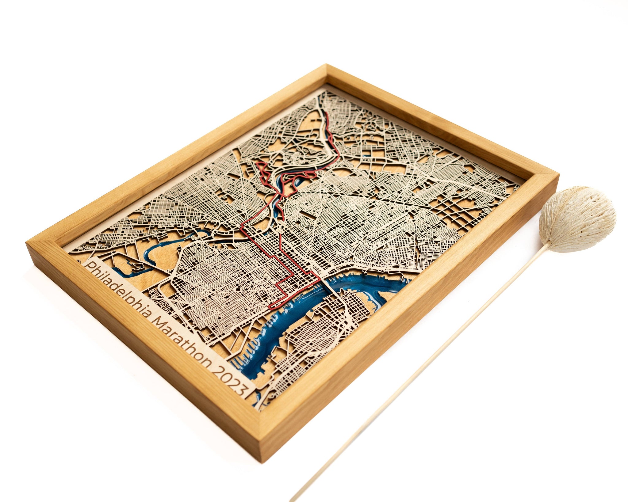 Philadelphia Marathon Themed Gift | Custom Wooden Map