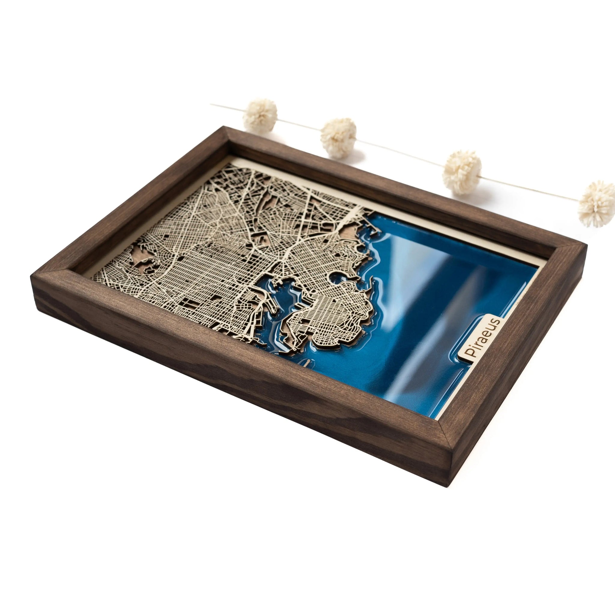 Piraeus Themed Gift | Seaside Custom Map | Wall Art