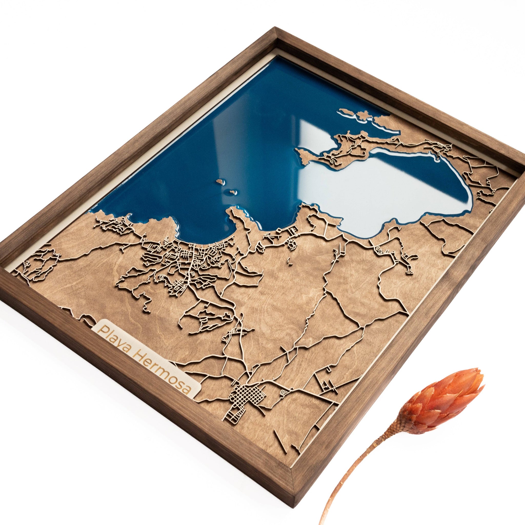 Playa Hermosa Themed Gift | Paradise Beaches Wooden Map