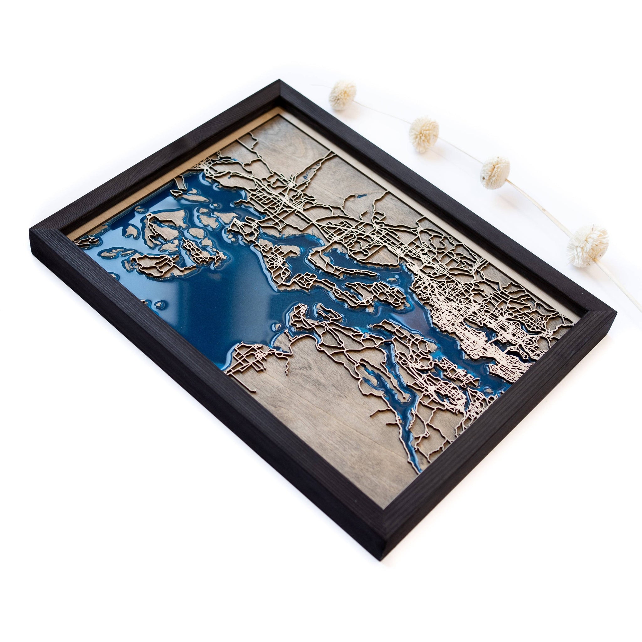 Puget Sound Themed Gift | Coastal Art | Unique Map