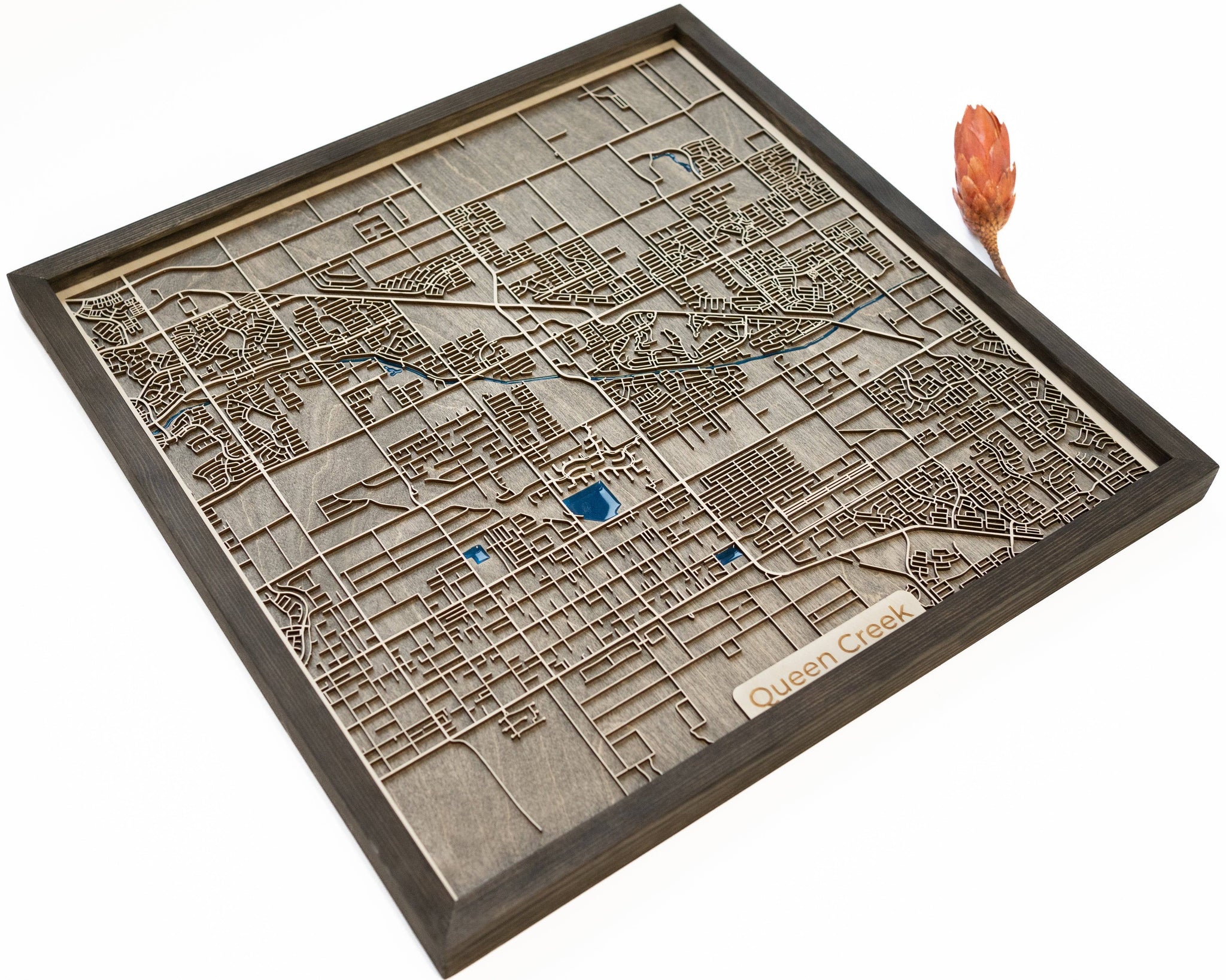 Queen Creek Themed Gift | Wooden Map | Different Maps