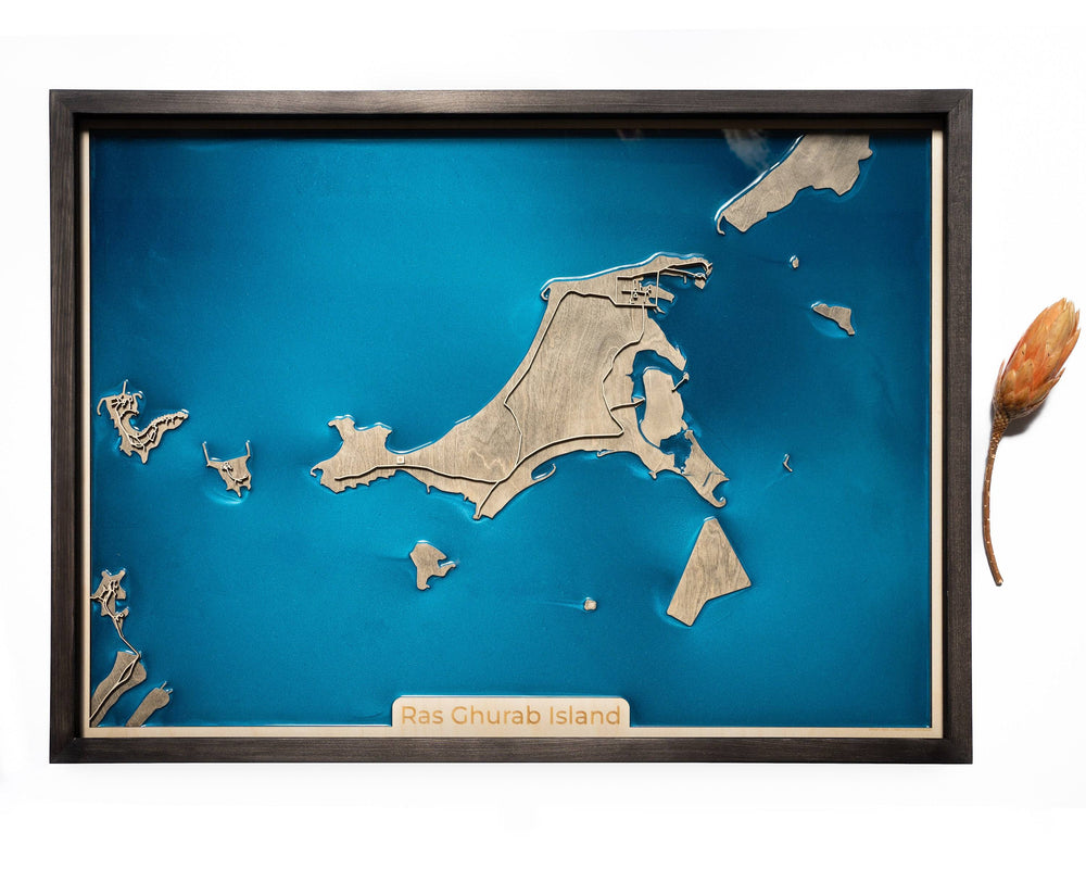 Ras Ghurab Island Themed Gift | Wooden Map | Different Maps