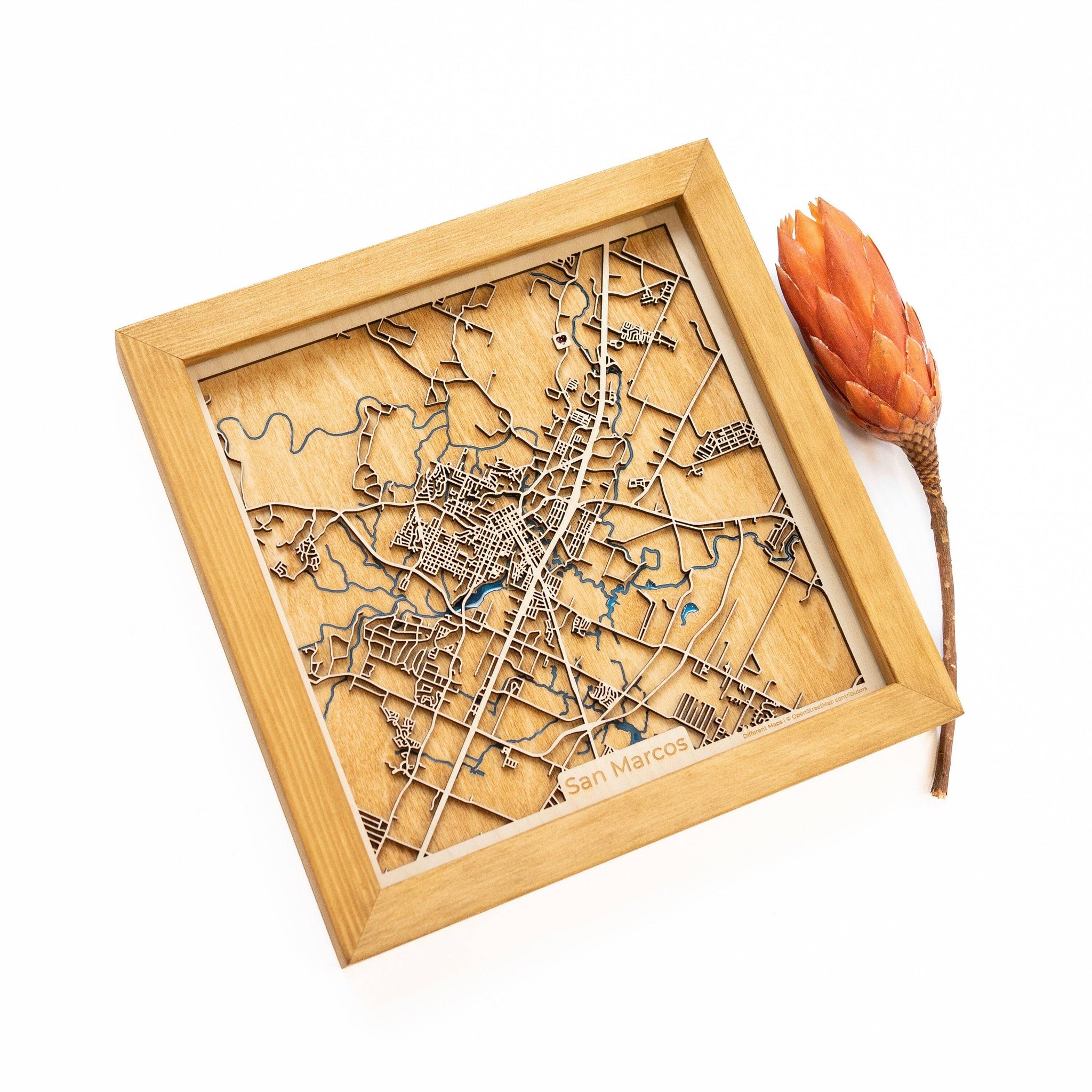 San Marcos Themed Gift | Custom Wooden Map | DifferentMaps