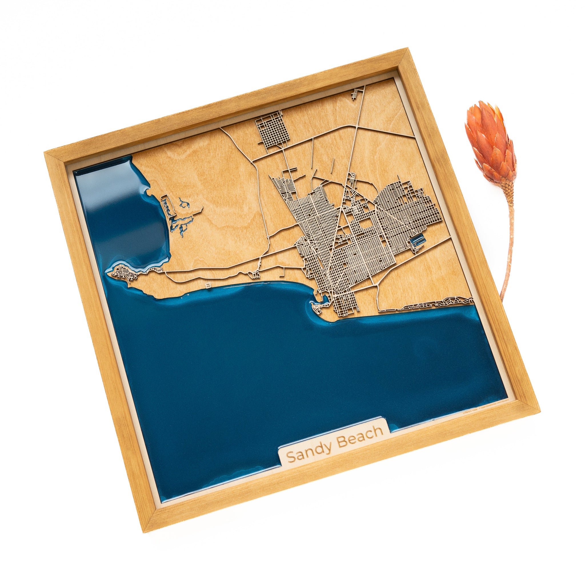 Sandy Beach Themed Gift | Custom Wooden Map | DifferentMaps
