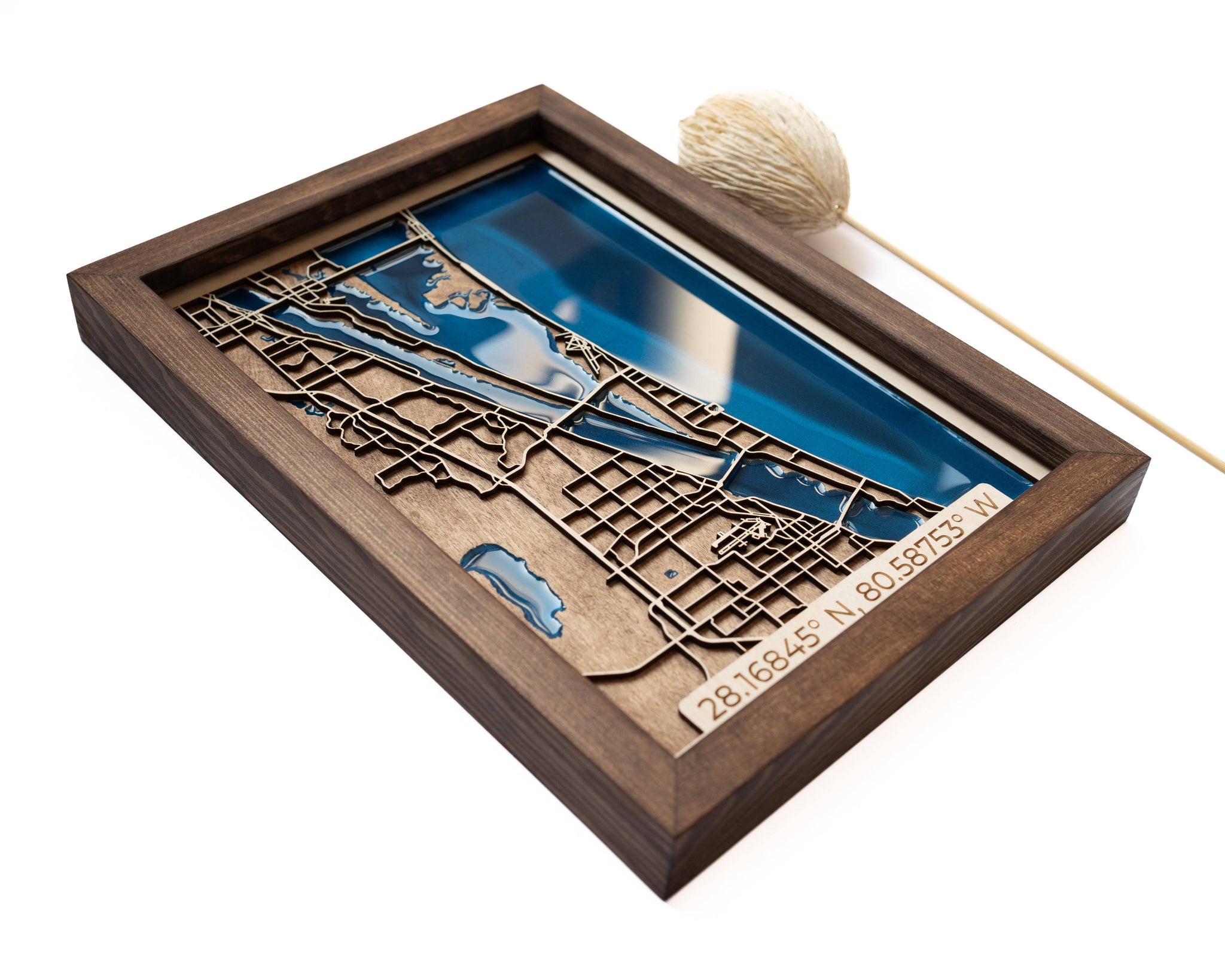 Satellite Beach Themed Gift | Wooden Map | Different Maps