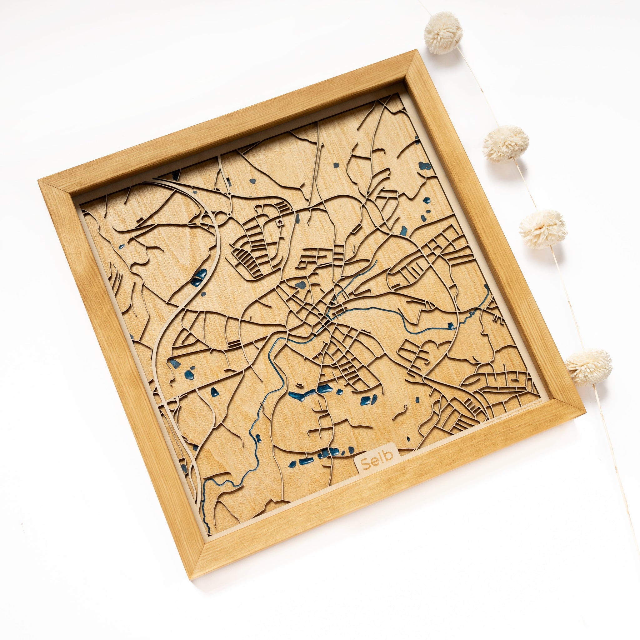 Custom Wooden Map | Selb Themed Gift | Personalized City Map