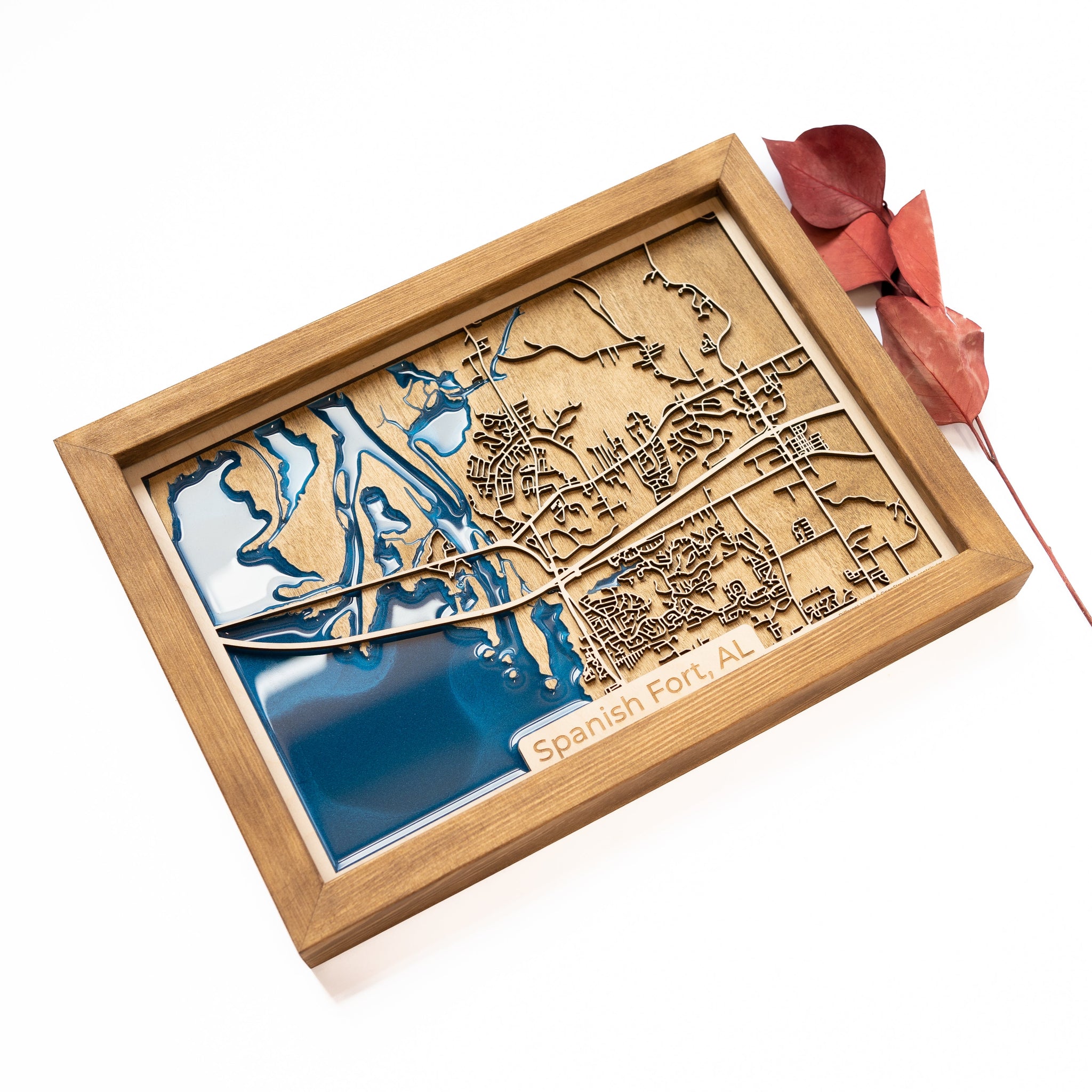 Custom Wooden Map | Spanish Fort Themed Gift | DifferentMaps