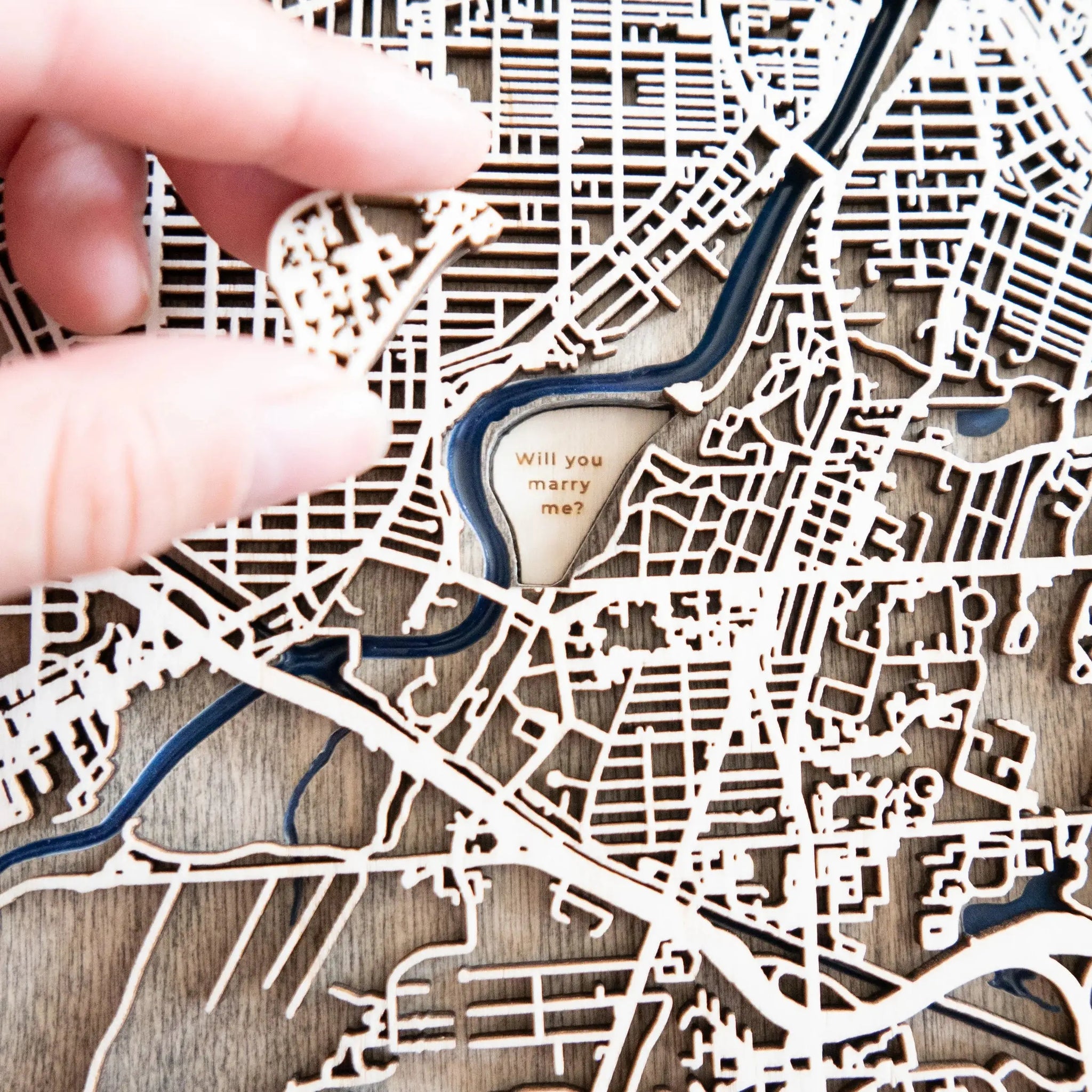 Hidden Message Wood Map Themed Gift | Different Maps