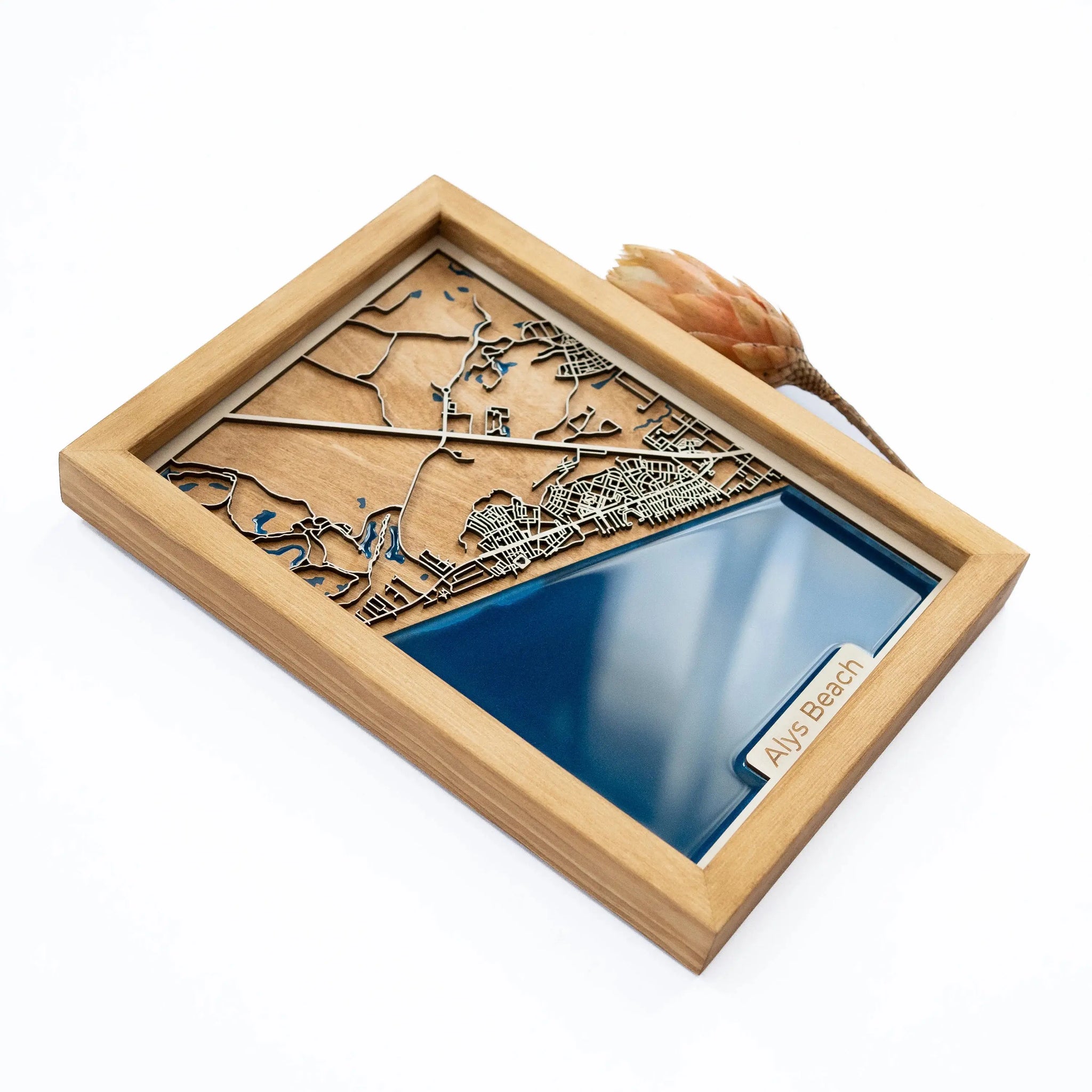 Alys Beach Themed Gift - Wooden Map of Coastal Elegance